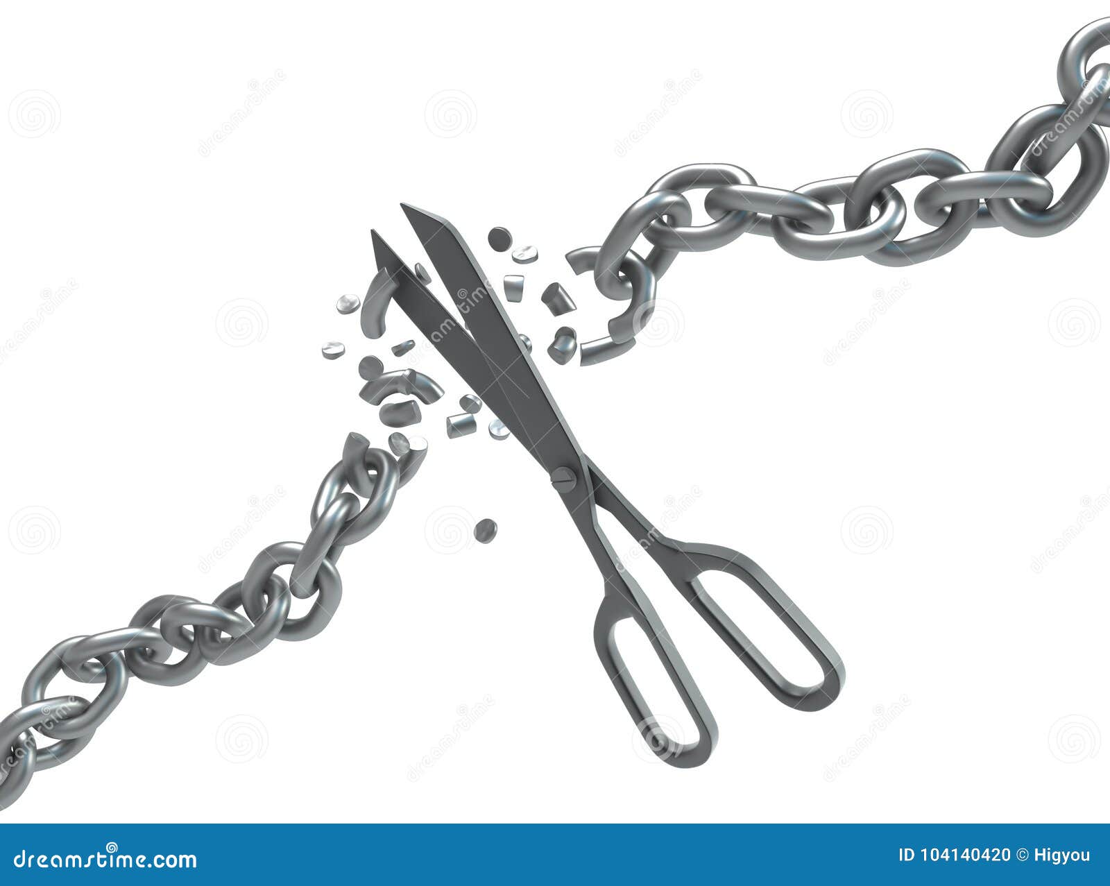 Metal Chain Scissors Break stock illustration. Illustration of isolated ...