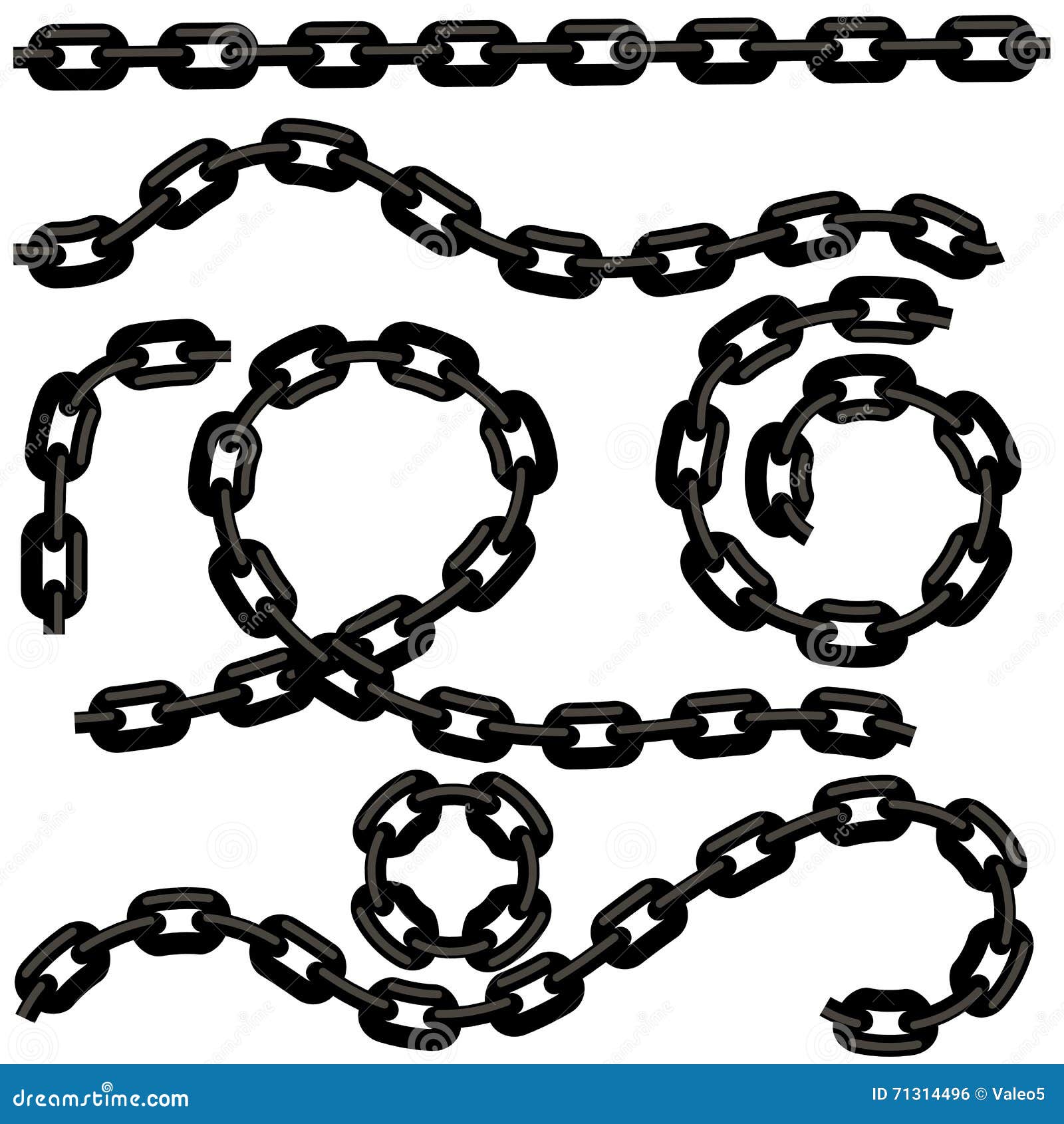 Metal Chain Set stock vector. Illustration of connection - 71314496