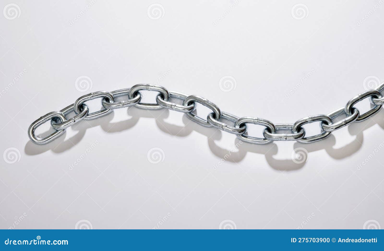 Metal Chain with Shadow on White Background Stock Photo - Image of ...
