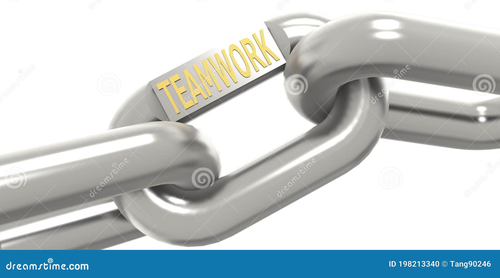 Metal Chain with Teamwork Word Stock Illustration - Illustration of ...