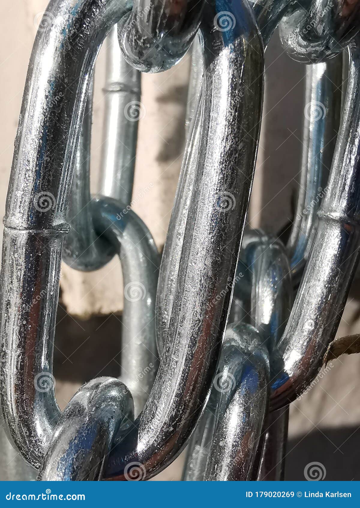 Metal chains in close-up stock image. Image of hand - 179020269