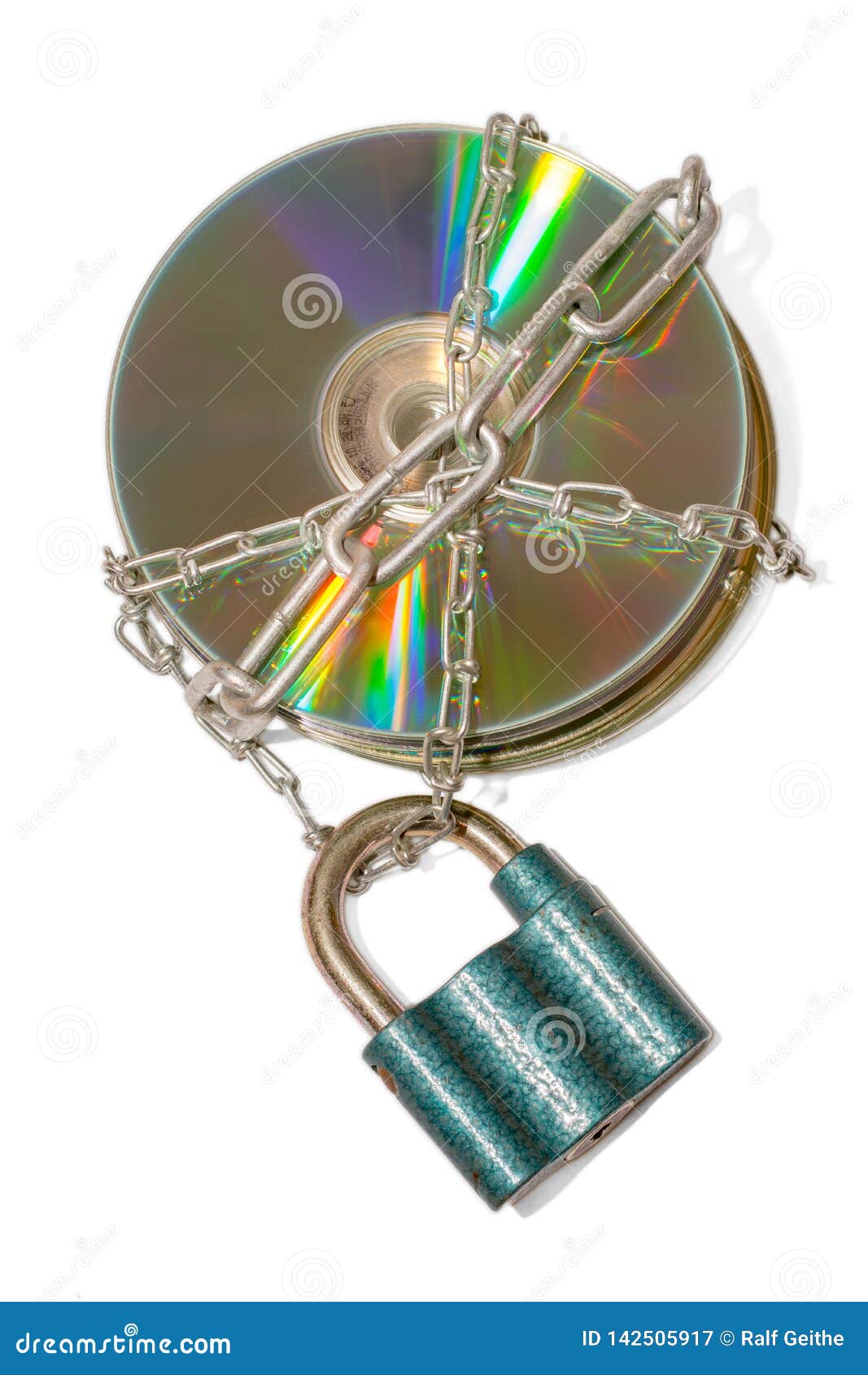 Metal Chains Encased in CDs As a Symbol of Data Security Stock Image ...