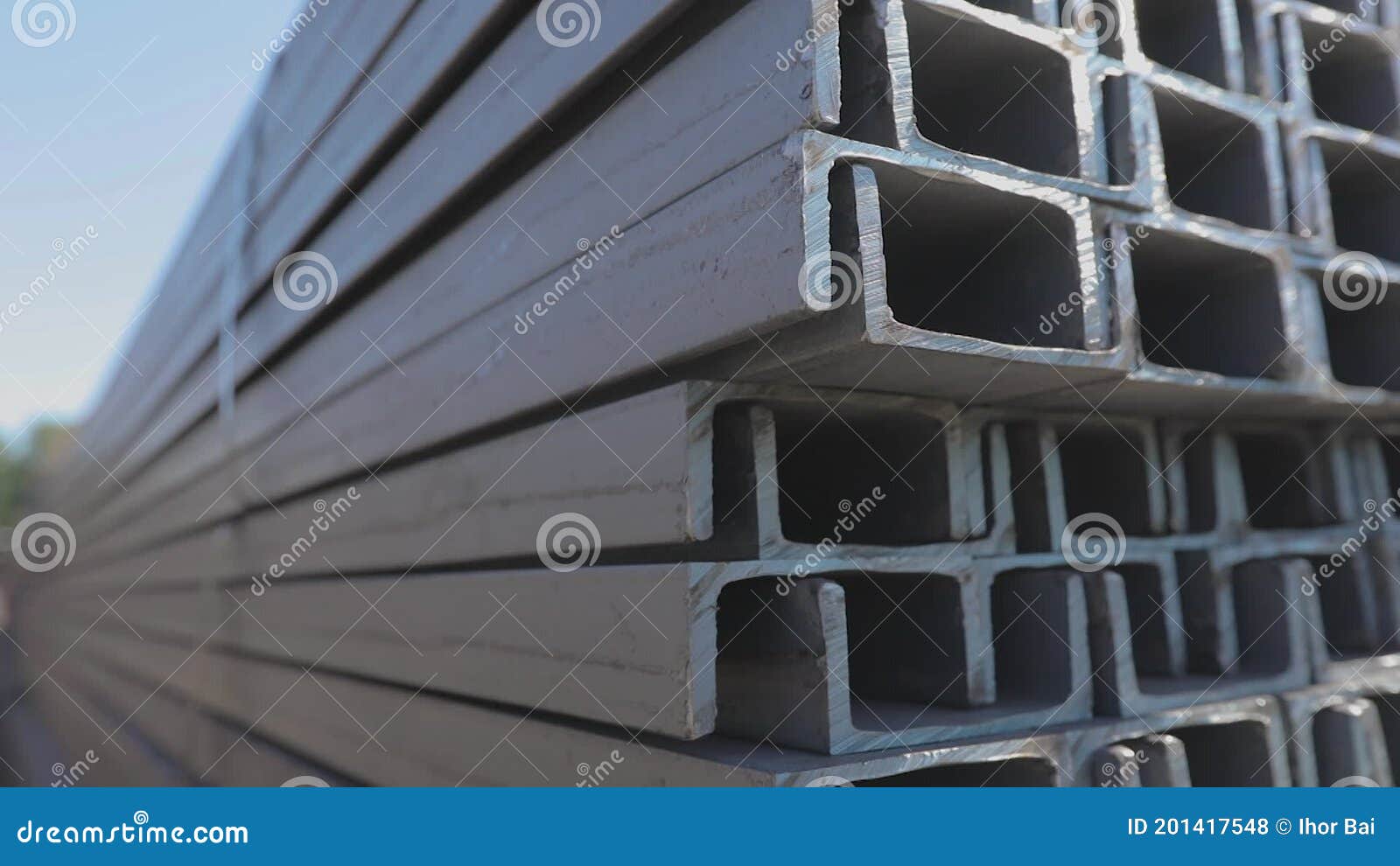 The Metal Channel Laid in Rows in the Open Metal Warehouse, the Large ...