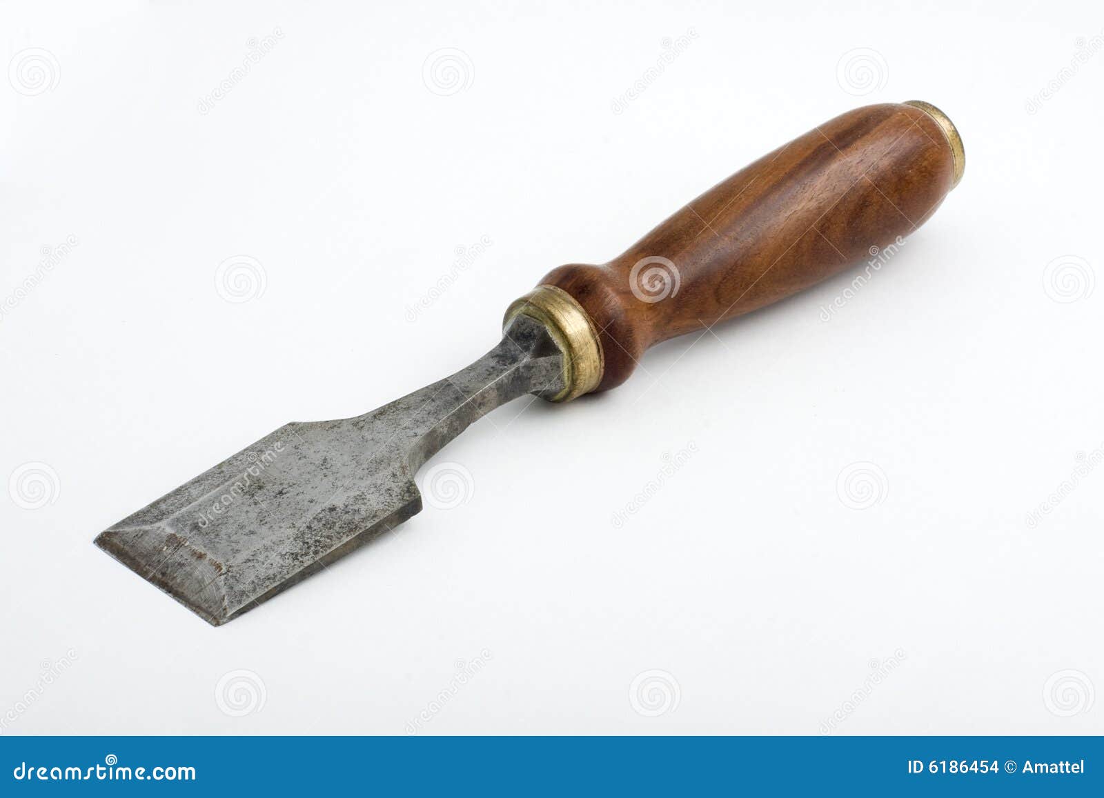 Metal Chisel with Wood Handle Stock Photo - Image of grey, brown: 6186454