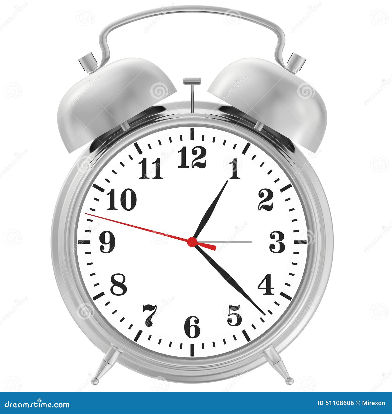 Metal chrome alarm clock stock illustration. Illustration of analog ...