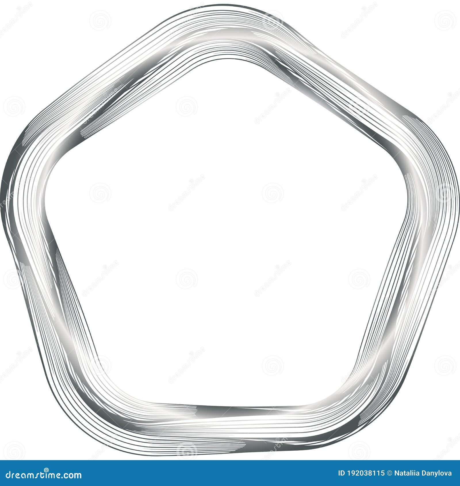 Metal Chrome Frame Polygon Zentangle Stock Vector - Illustration of ...