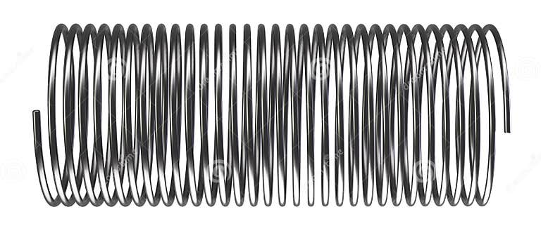 Metal Chrome Spring Close-up. Isolated on White Stock Illustration ...