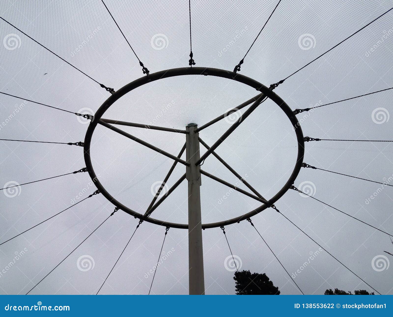 Metal Circle with Cables and Netting or Nets Stock Photo - Image of ...