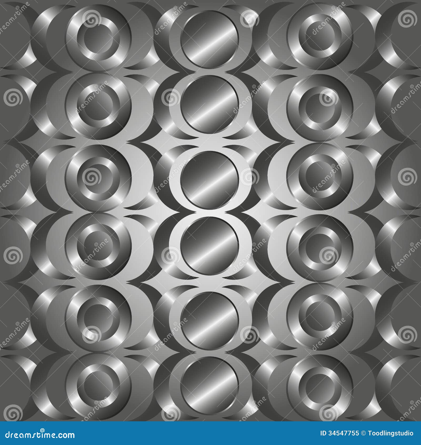 Metal Circle Rings Pattern. Stock Vector - Illustration of silver ...