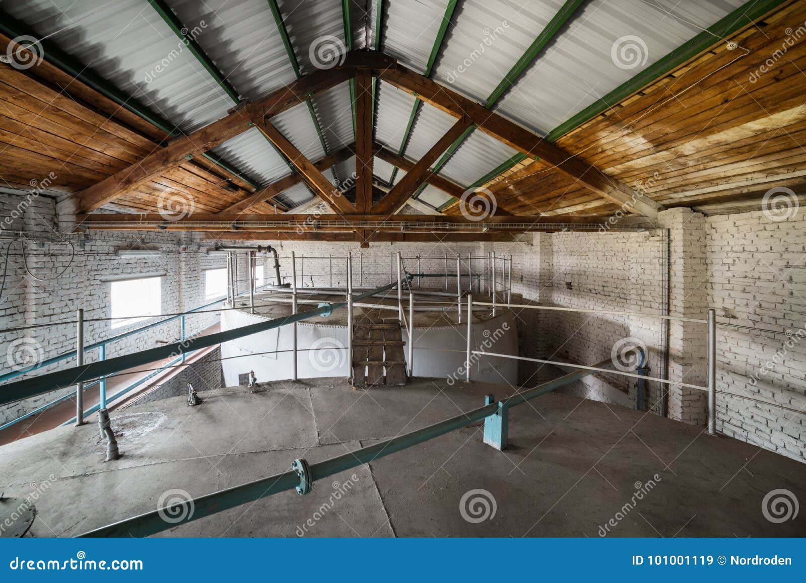 Metal Cisterns Installed Inside the Building. Stock Image - Image of ...