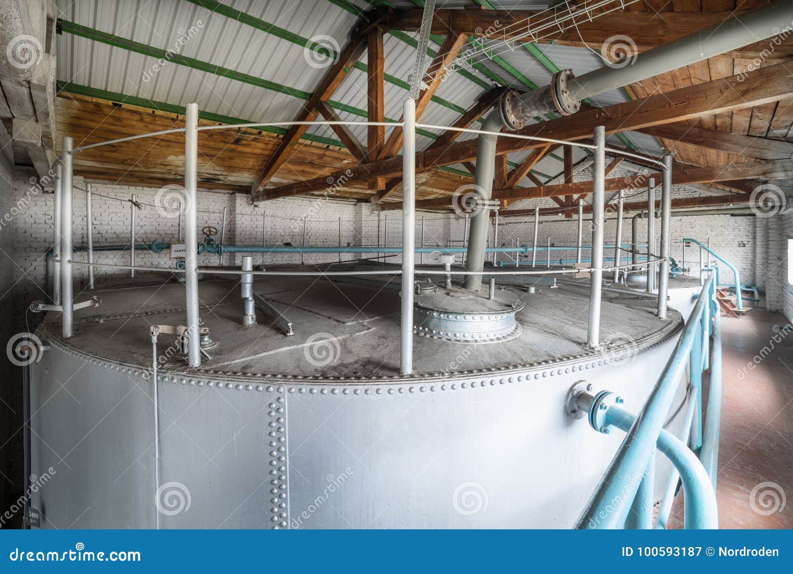 Metal Cisterns Installed Inside the Building. Stock Image - Image of ...