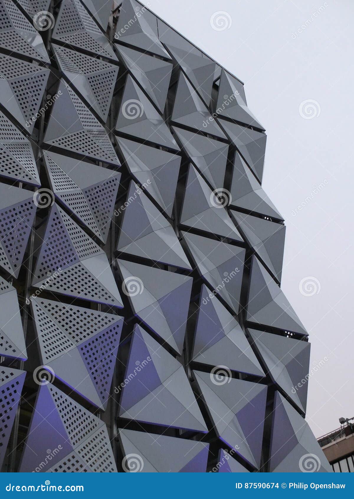 Metal Cladding on building stock photo. Image of design - 87590674