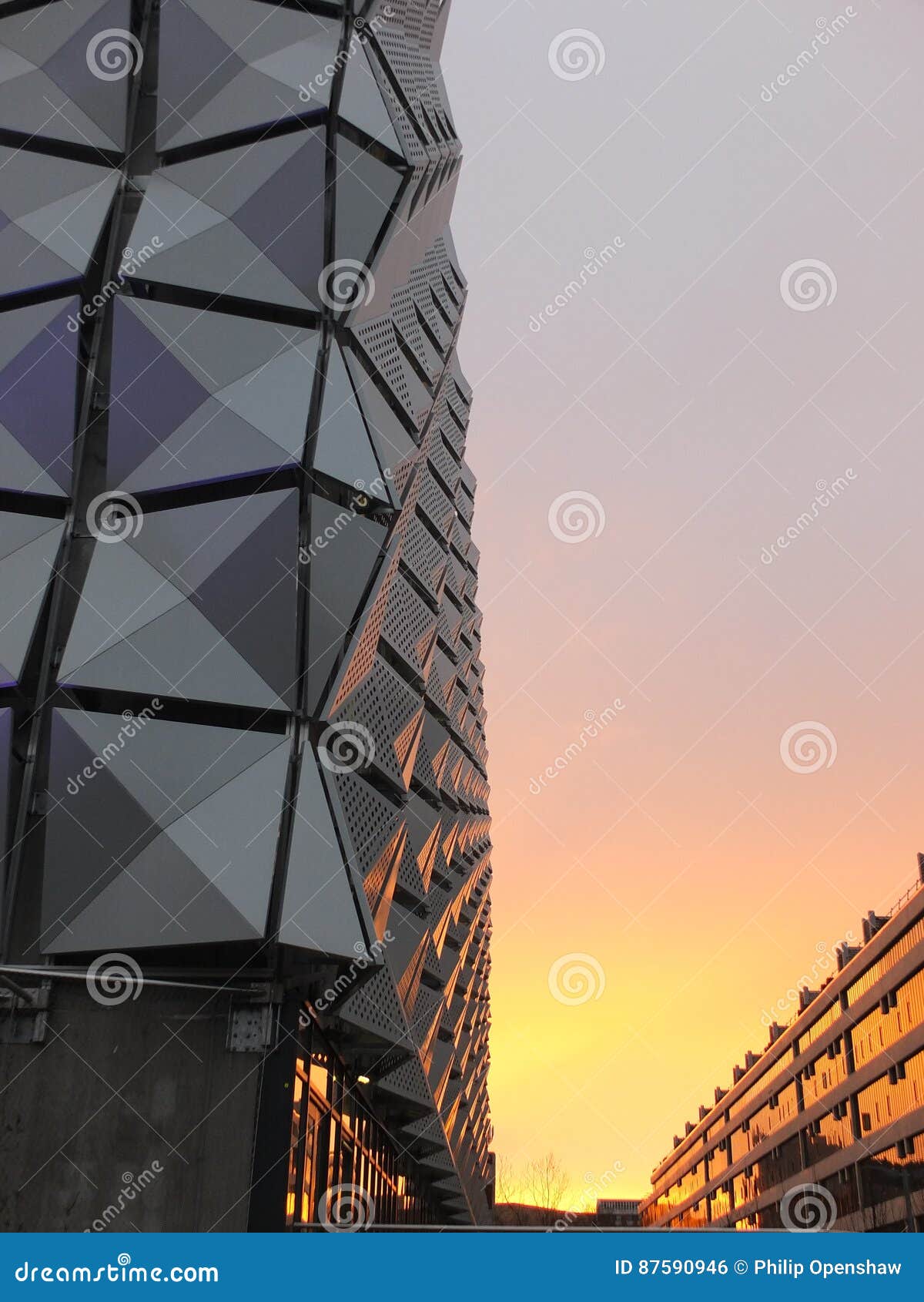 Metal Cladding on building stock photo. Image of architecture - 87590946