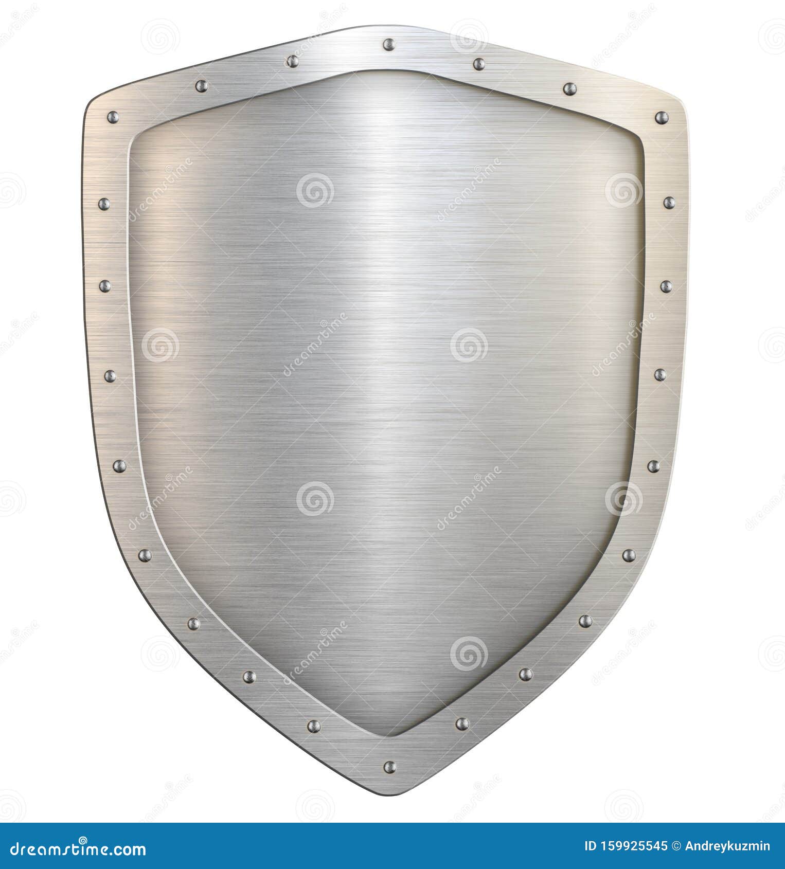 Metal Classical Shield With Crossed Swords And Motto Scroll Isolated 3d ...