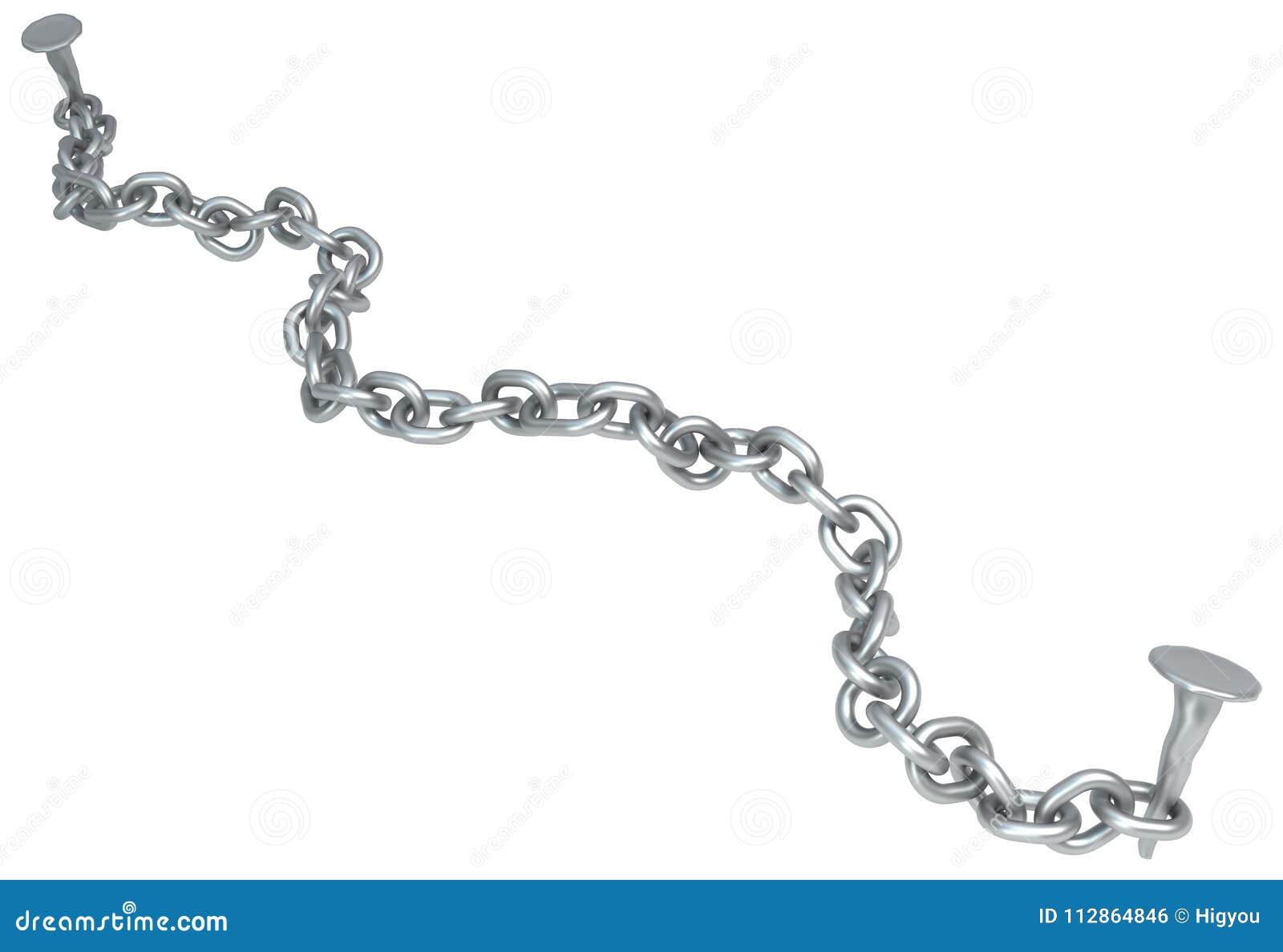 Metal Clavado De La Longitud De Cadena Stock de ilustración ...