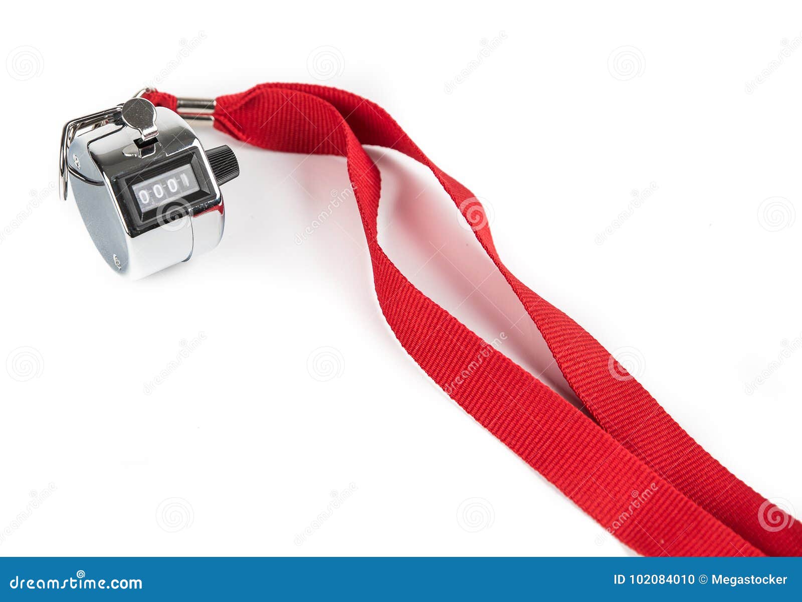 Metal Clicker Counter on Red Ribbon Stock Photo - Image of finance ...