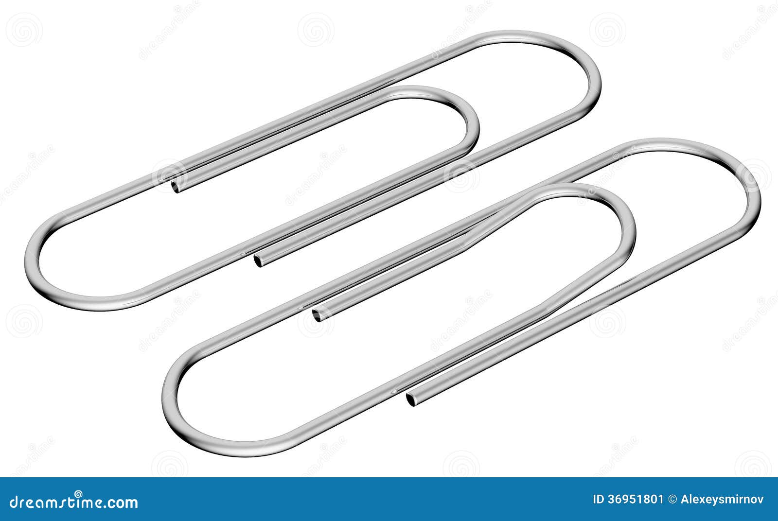 Metal clip diagonal view stock illustration. Illustration of chrome ...