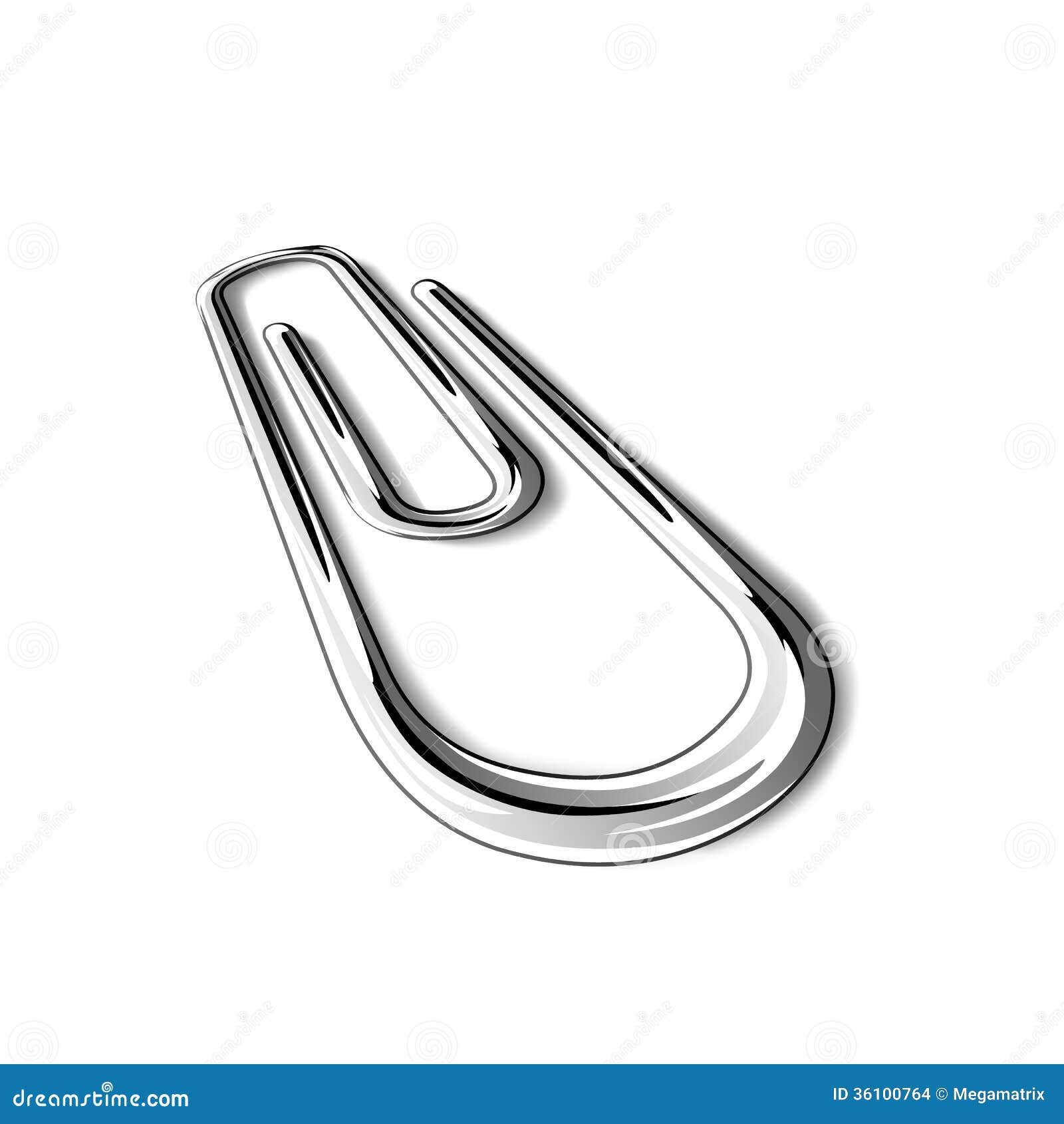 Metal clip stock vector. Illustration of silver, steel - 36100764