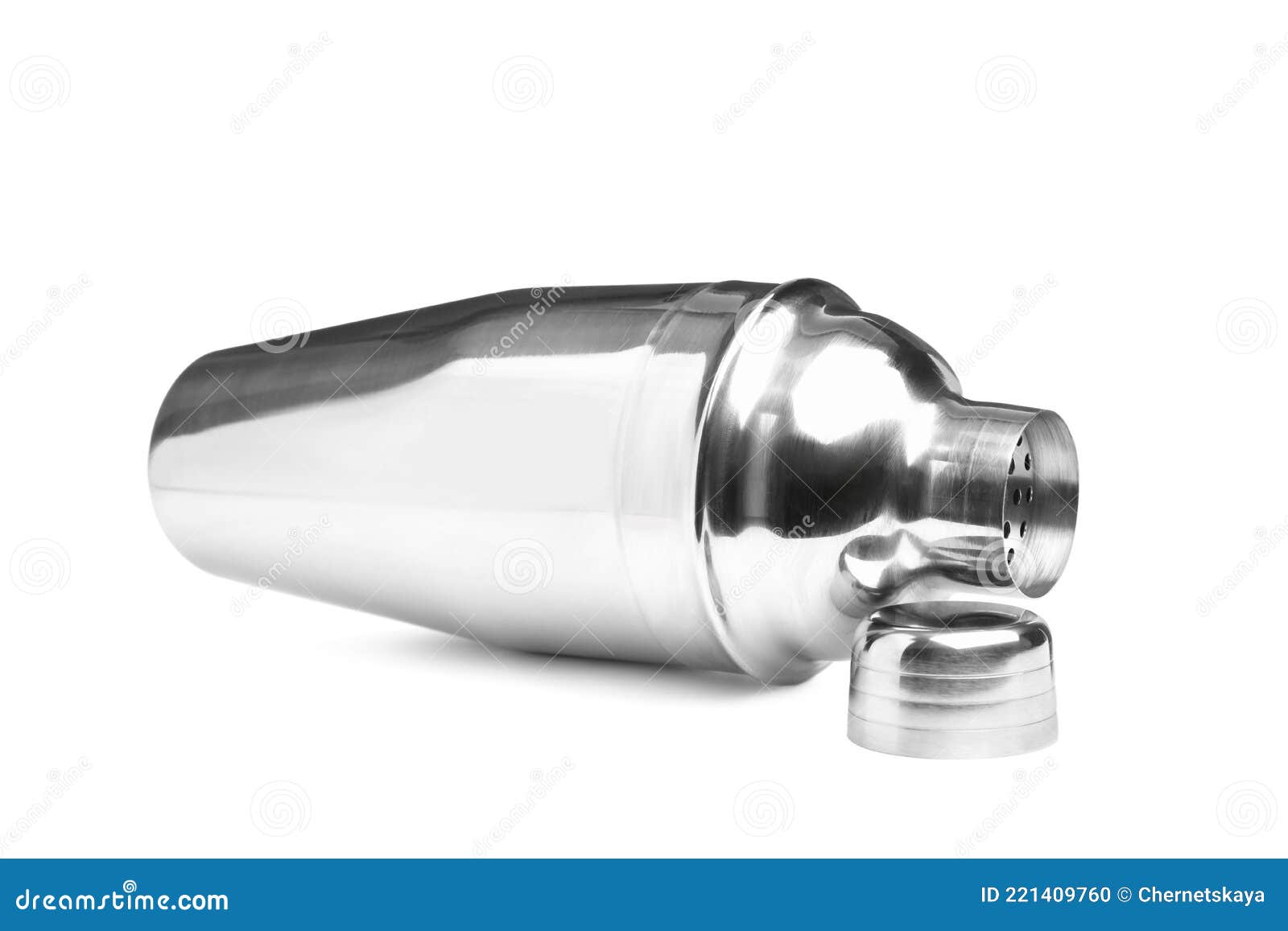 Metal Cocktail Shaker and Cap on White Background Stock Photo - Image ...
