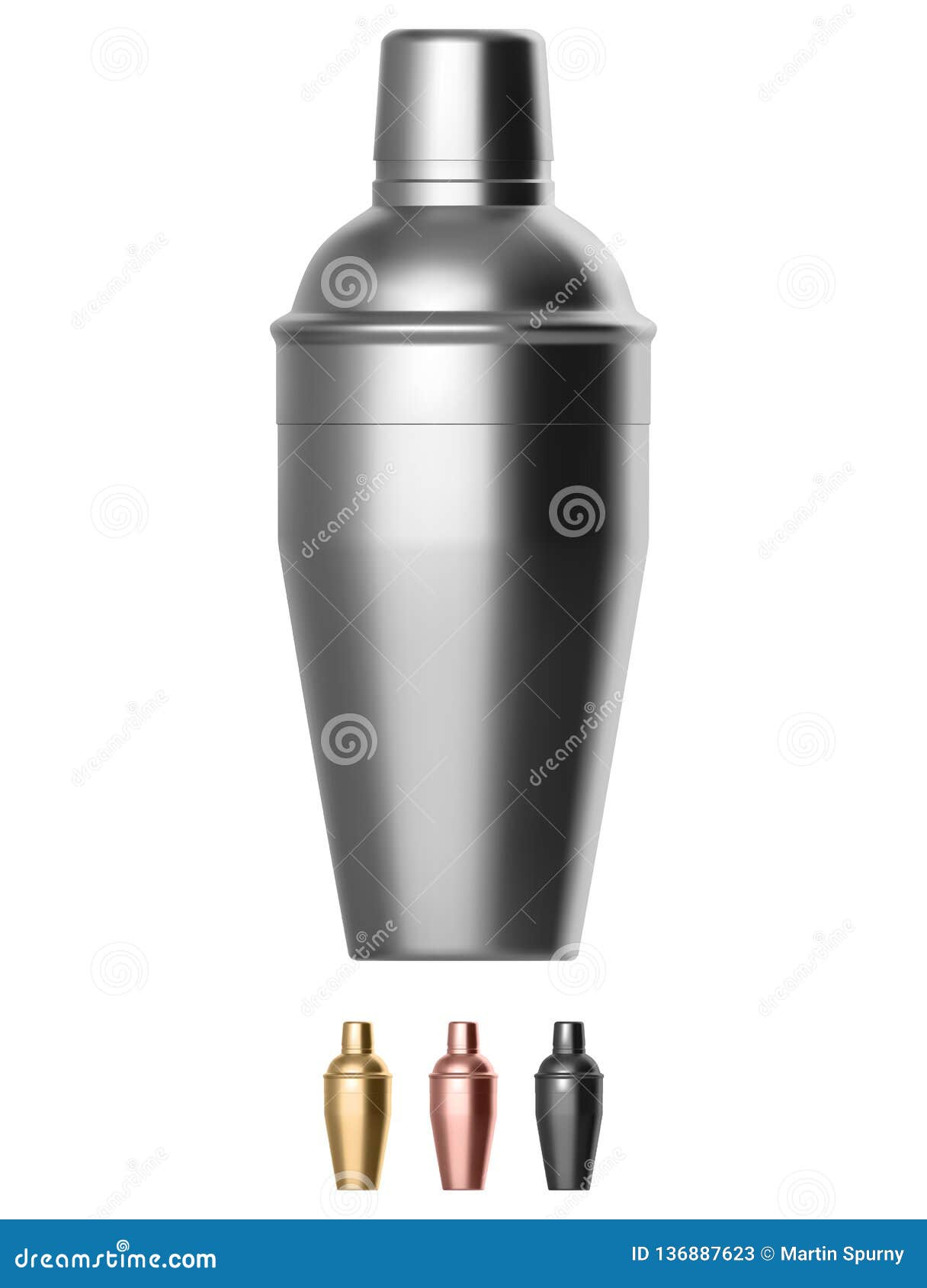 Metal cocktail shaker stock vector. Illustration of shiny - 136887623