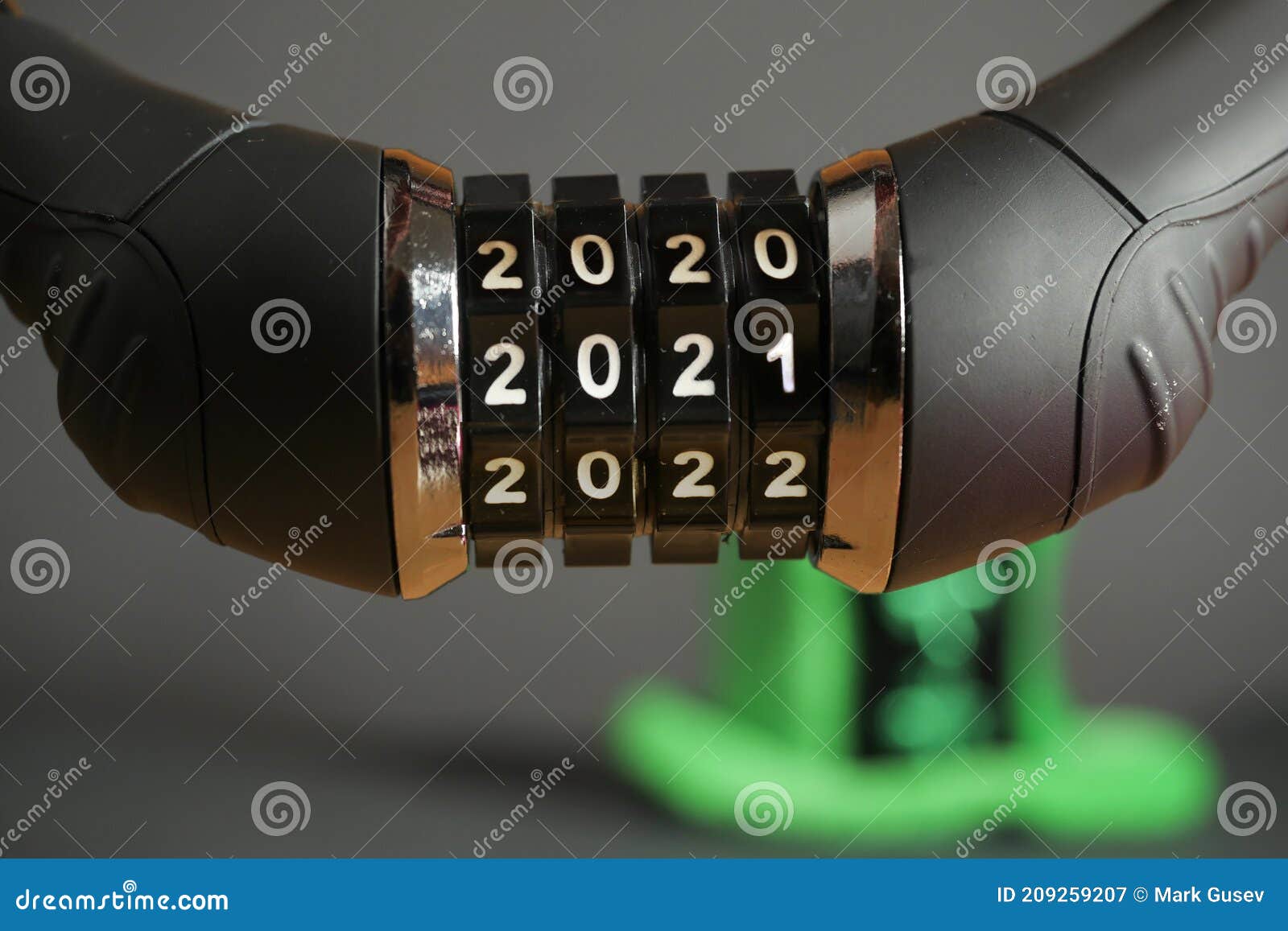 Metal Code Lock with Numbers 2021 in Focus. Green Hat with Shamrock in ...