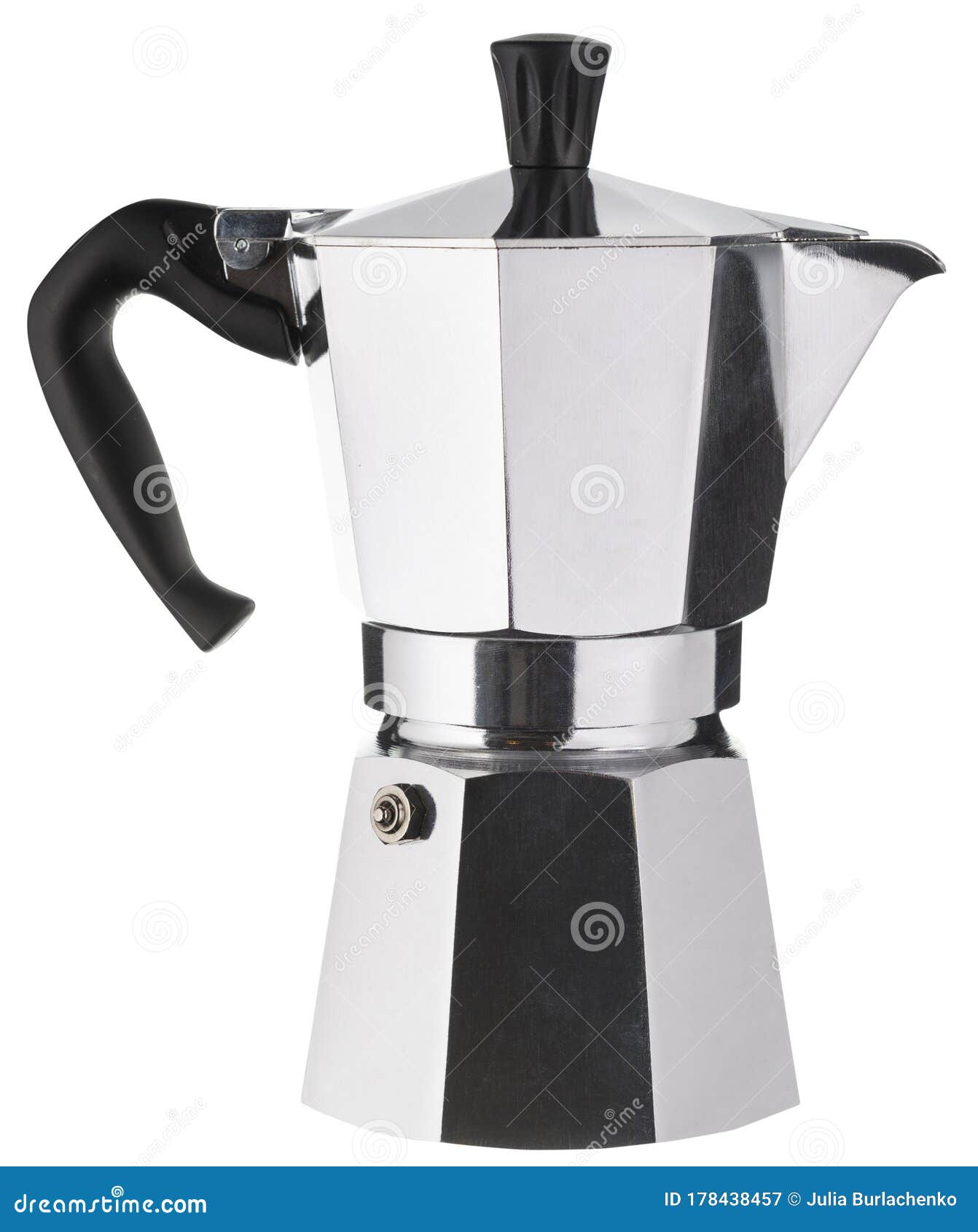 Metal Coffee Pot Isolated on White Stock Image - Image of mocha, aroma ...