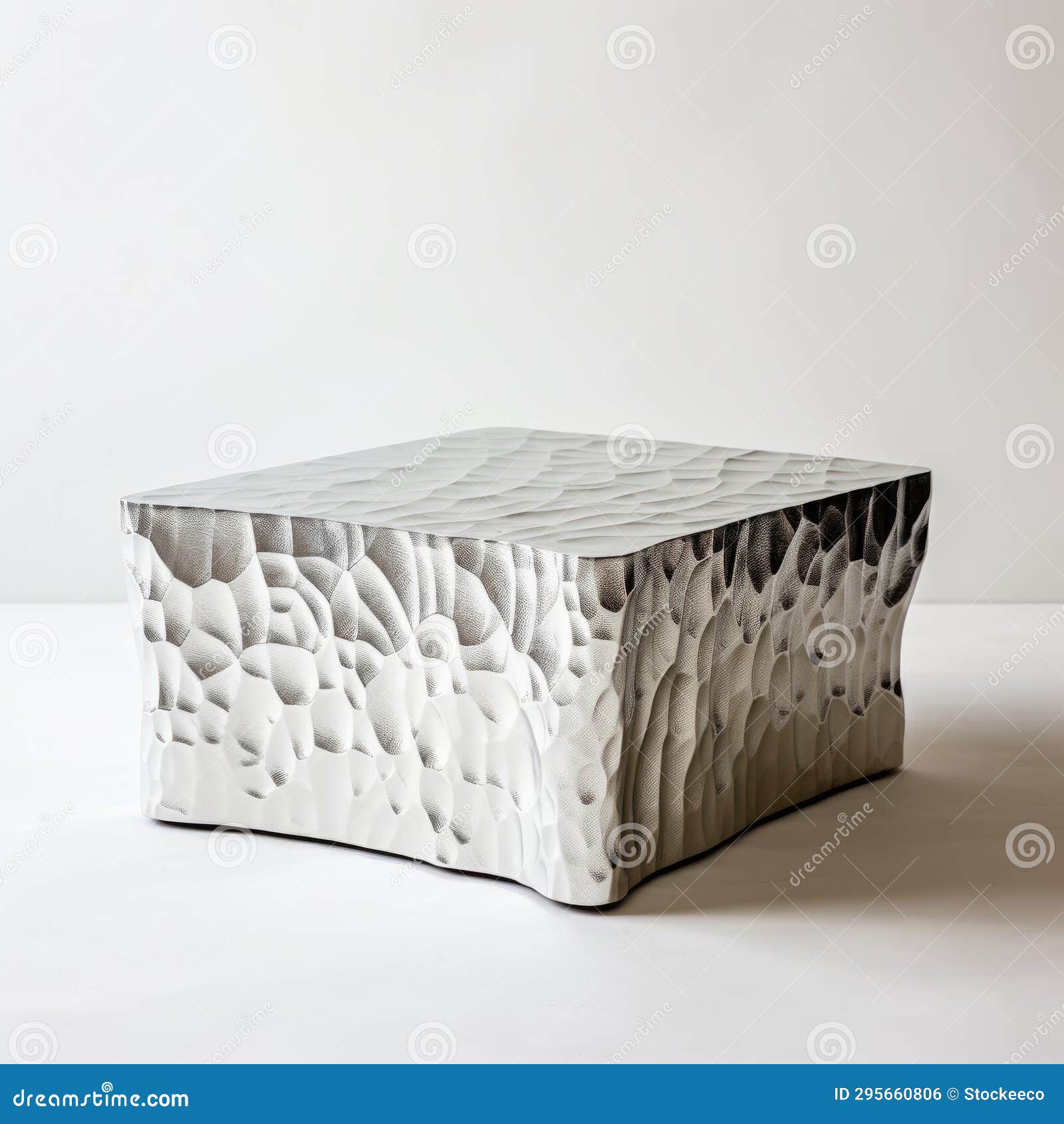 Metal Coffee Table with Shiny Bumpy Texture - Janine Antoni Style Stock ...