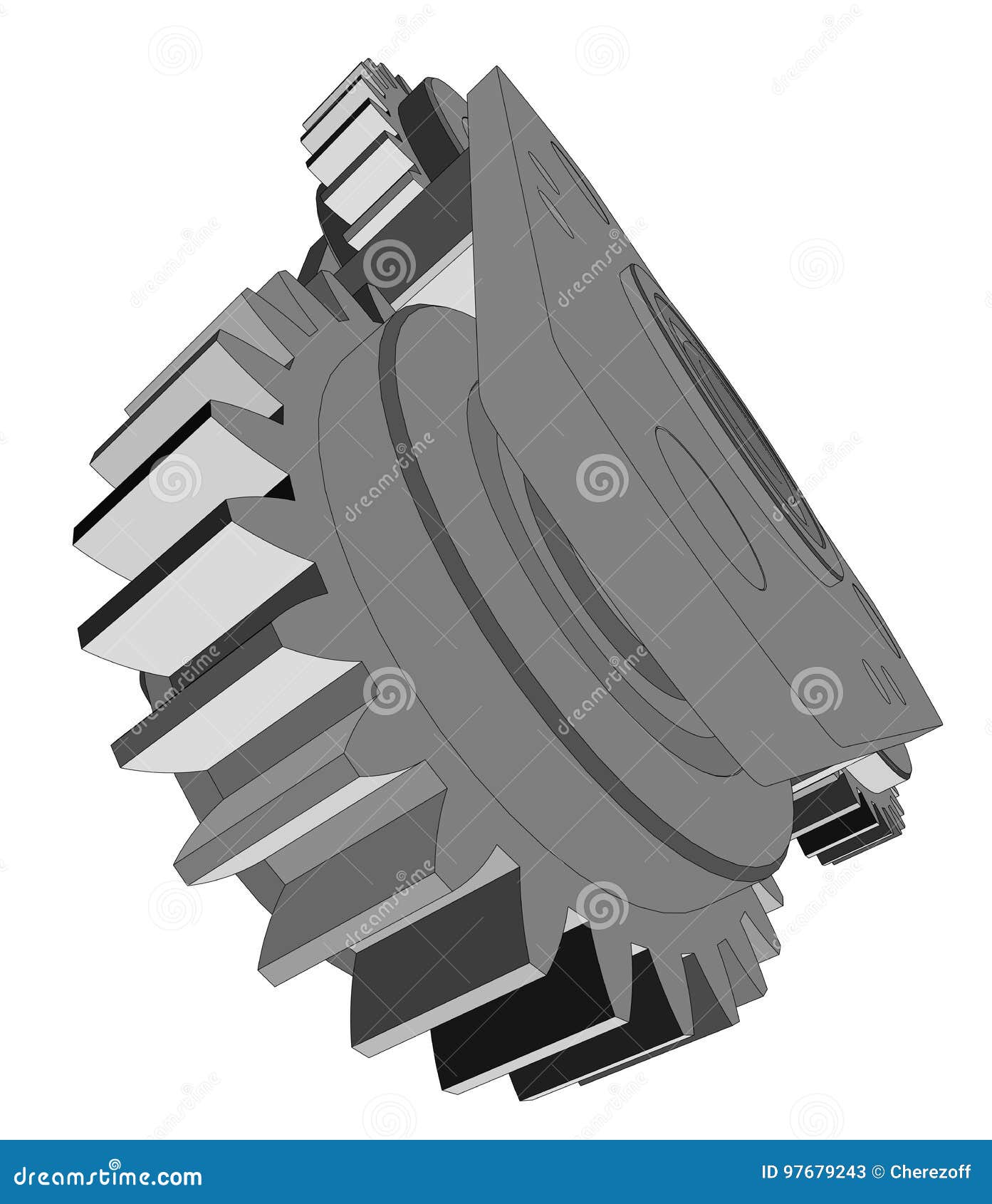 Metal cog wheel stock vector. Illustration of depth, build - 97679243