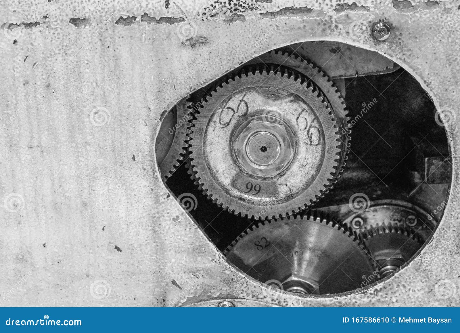 Metal Cog Wheels in Gearing at Gear Box Stock Photo - Image of ...