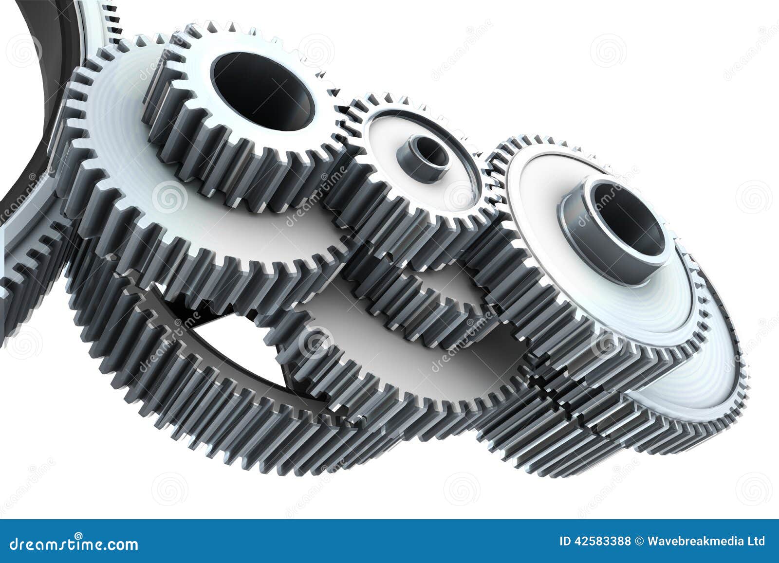 Metal Cogs and Wheels Connecting Stock Illustration - Illustration of ...