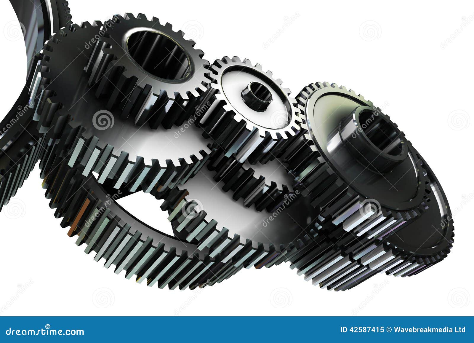 Metal Cogs and Wheels Connecting Stock Illustration - Illustration of ...