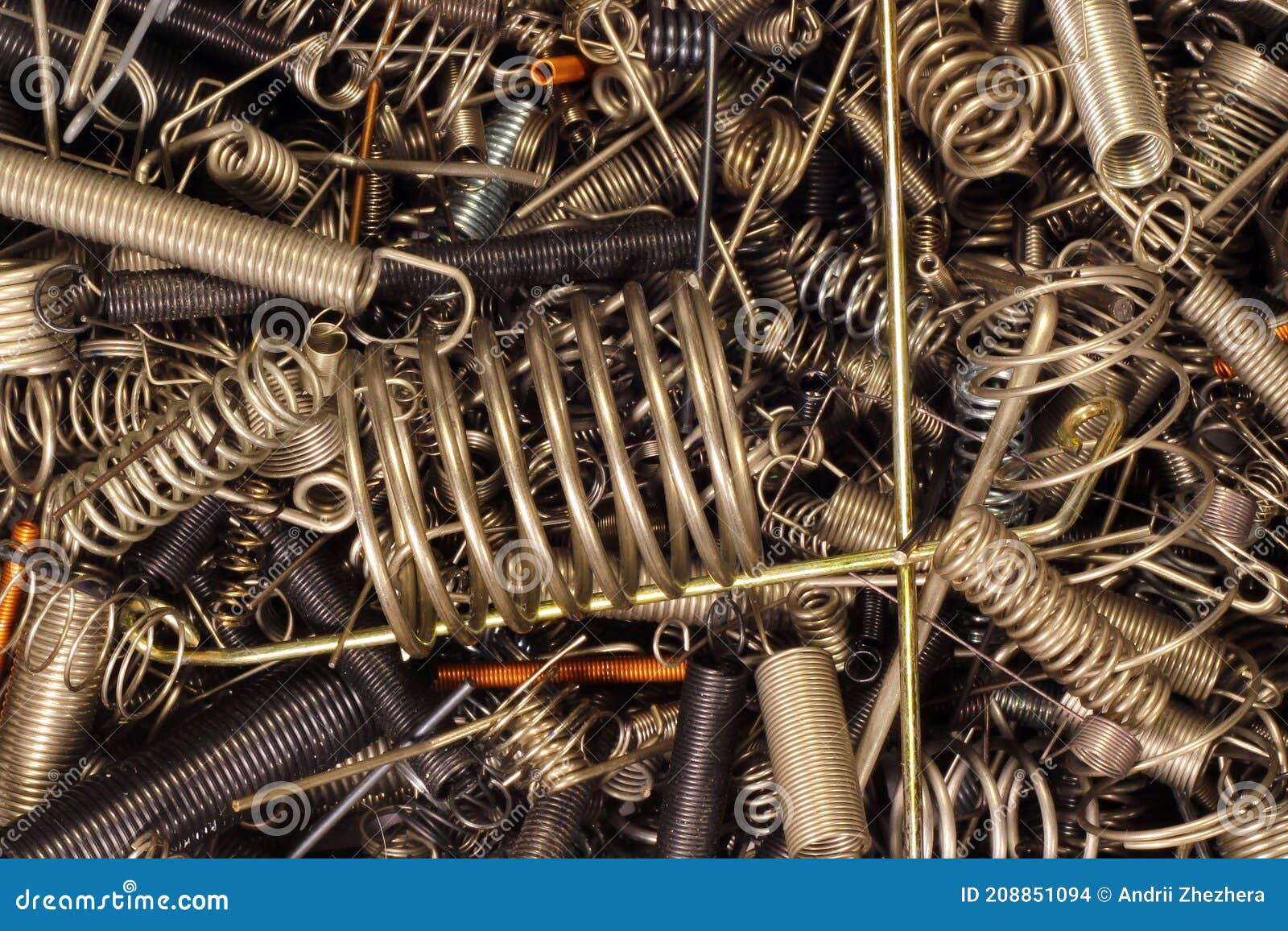 Metal Coils and Springs Wires and Clips Stock Photo - Image of abstract ...