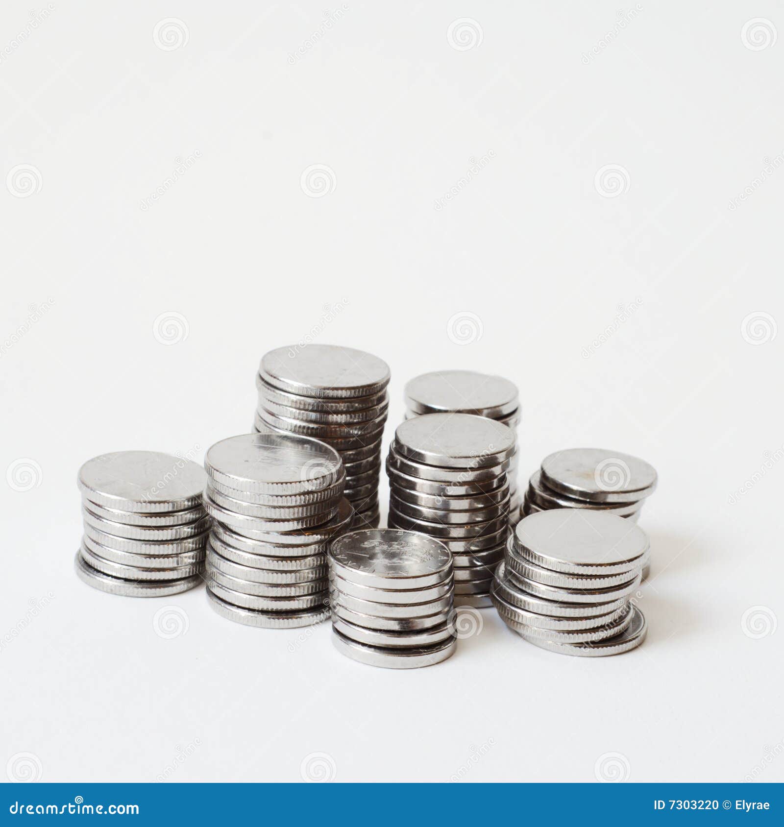Metal coin stacks stock photo. Image of improvement, change - 7303220