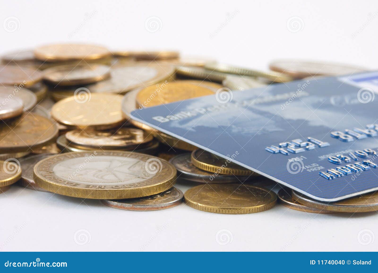 Metal Coins and Credit Card Stock Photo - Image of group, making: 11740040