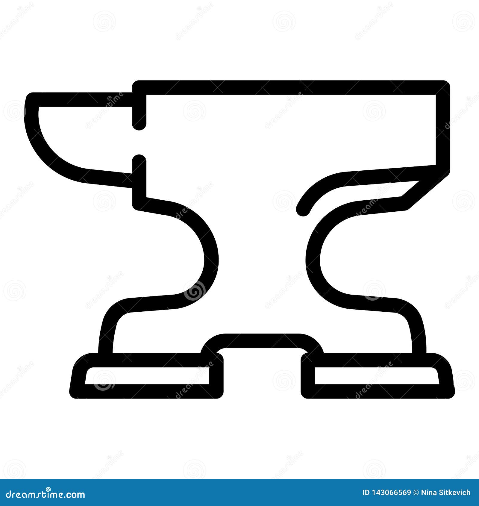 Metal Cold Anvil Icon, Outline Style Stock Vector - Illustration of ...