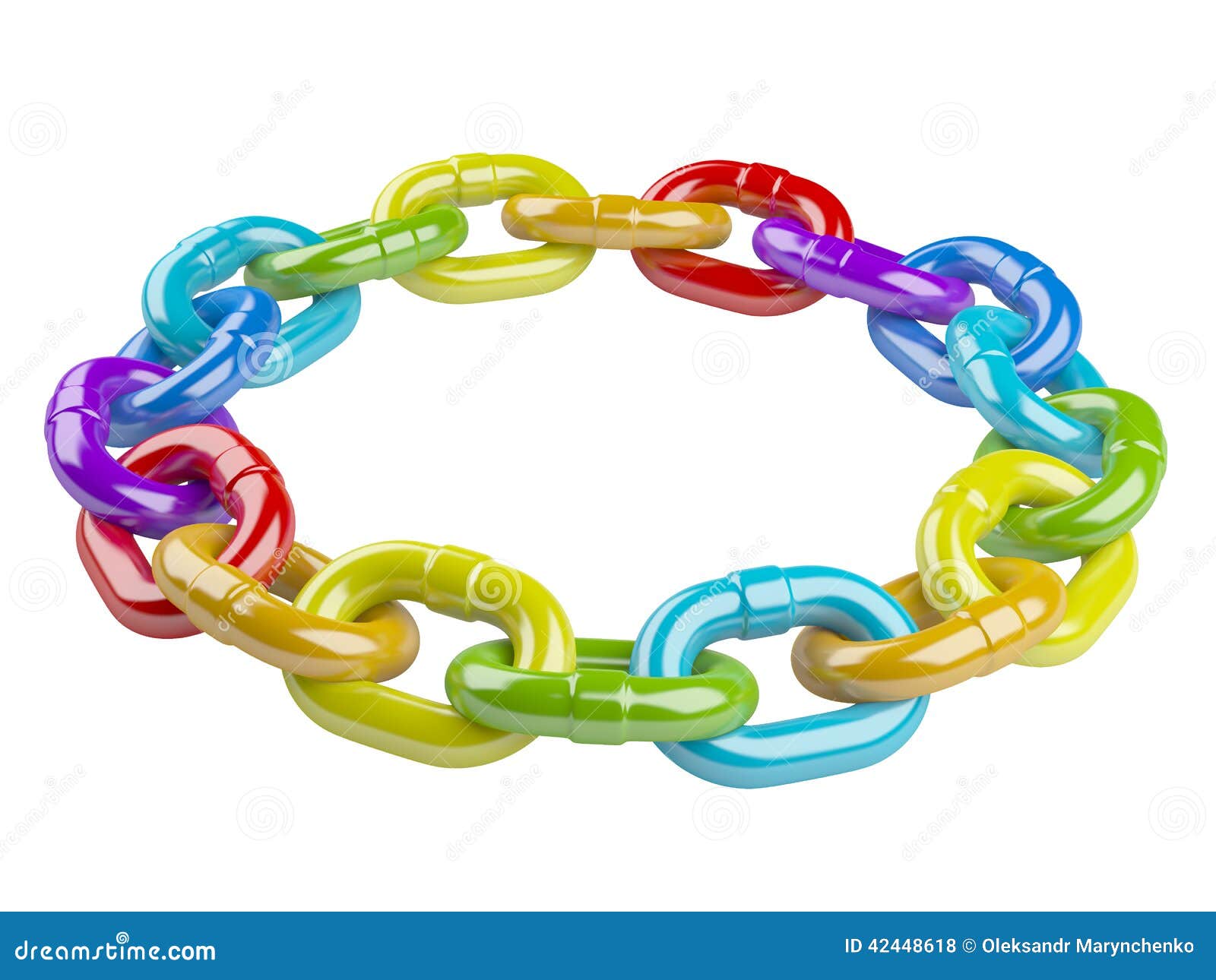 Metal Colored Chain Circle. Teamwork Concept Stock Photo - Image of ...