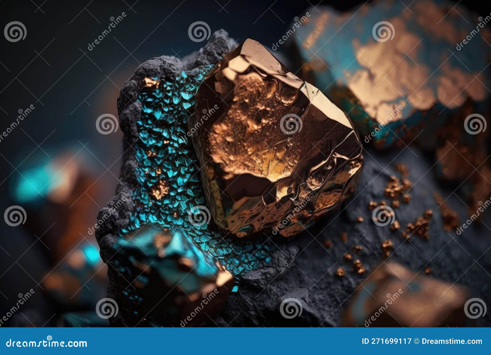 Metal Colored Nugget. Macro Stock Illustration - Illustration of ...