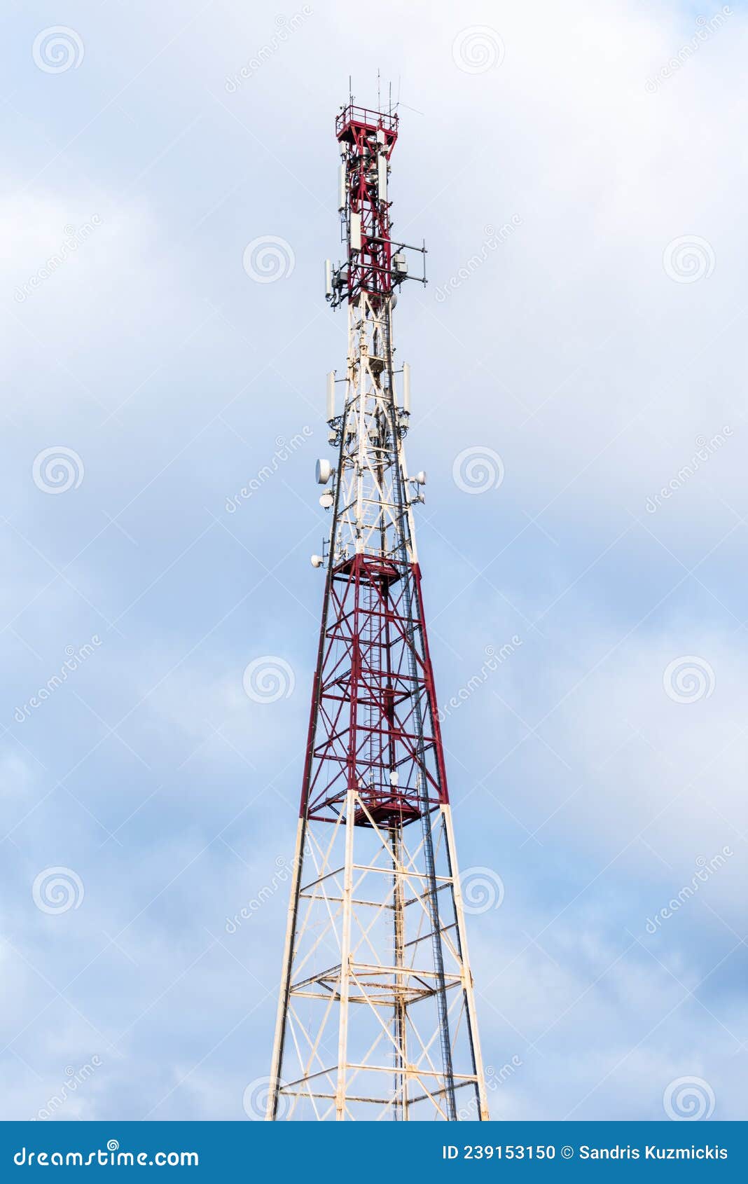 Metal Communication Tower with Various Antennas and Surveillance ...