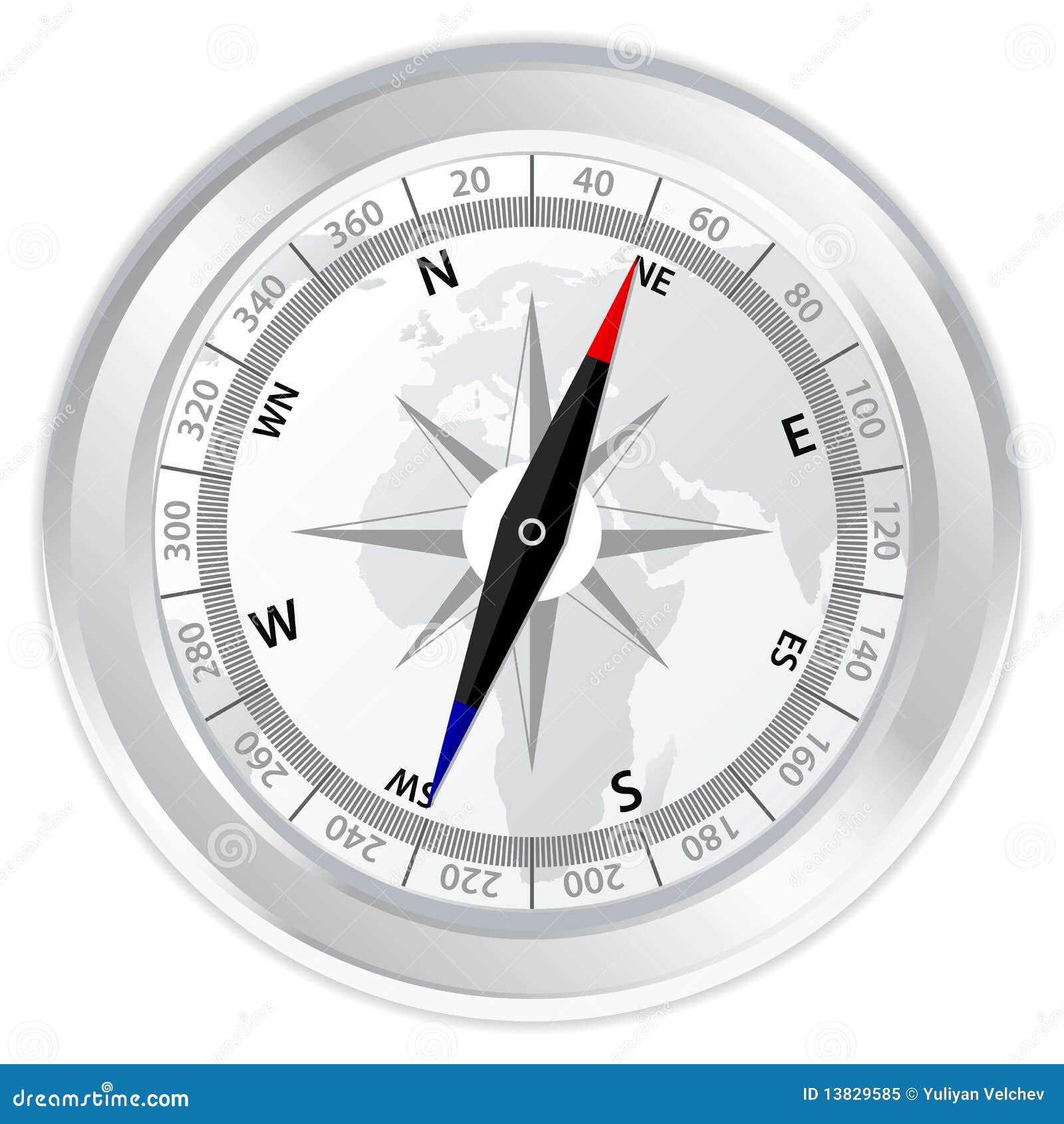 Metal compass stock vector. Illustration of tool, object - 13829585