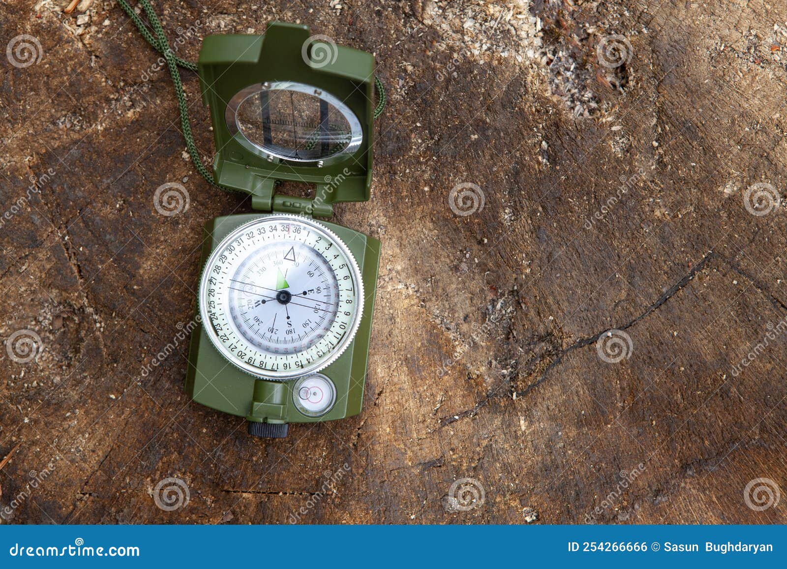 Metal compass in close-up stock photo. Image of discovery - 254266666