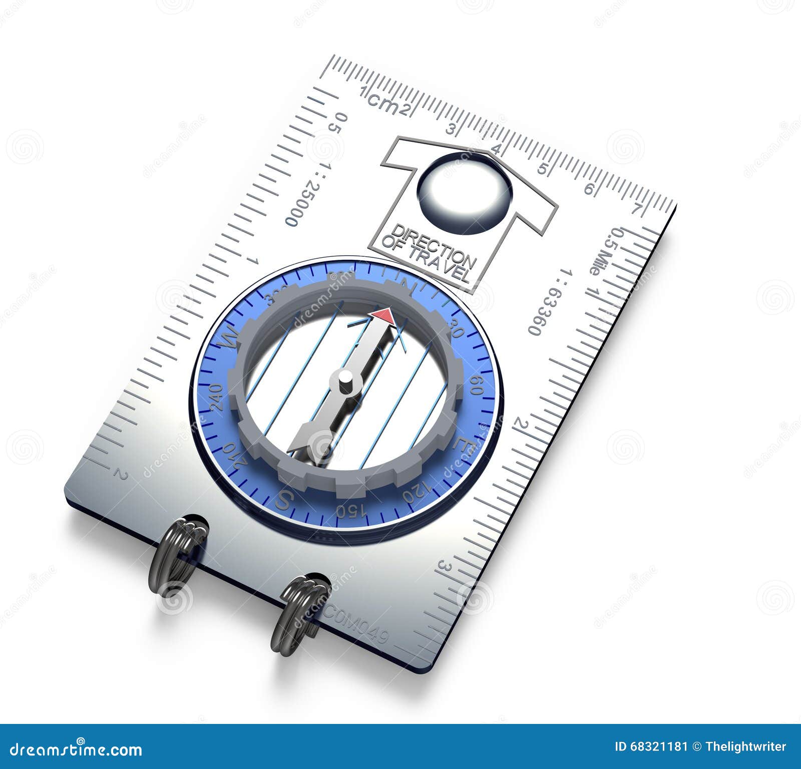 Metal Compass Tool with Rulers Isolated on White Stock Illustration ...