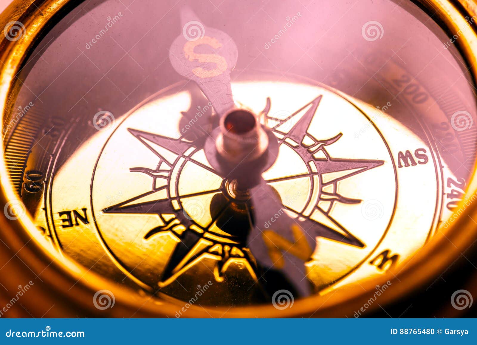 Metal Compass On Question Mark Background. Stock Photography ...