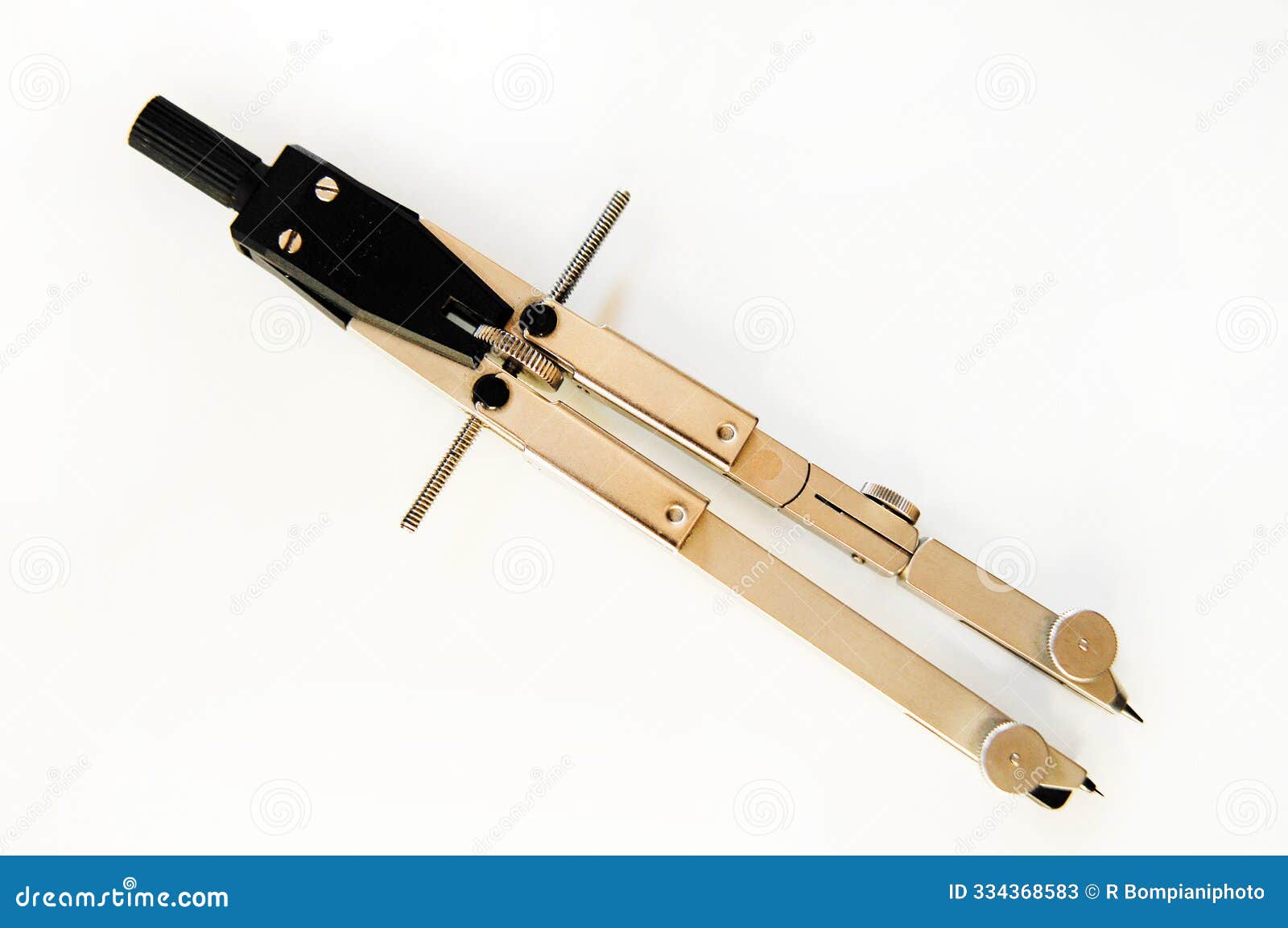 Metal Compass on a White Background in Perspective Stock Image - Image ...