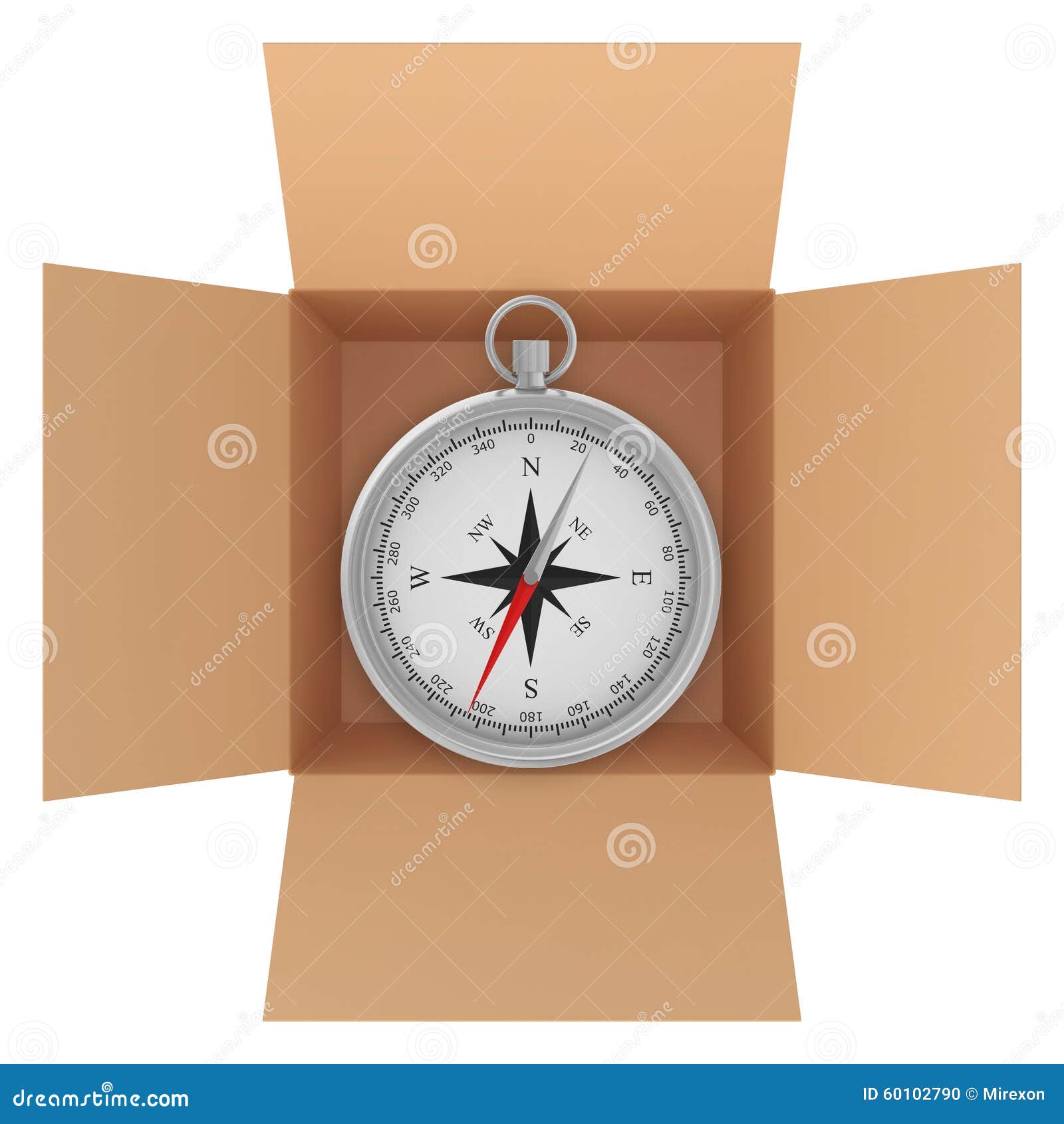 Metal Compass with Wind Rose Inside a Cardboard Stock Illustration ...