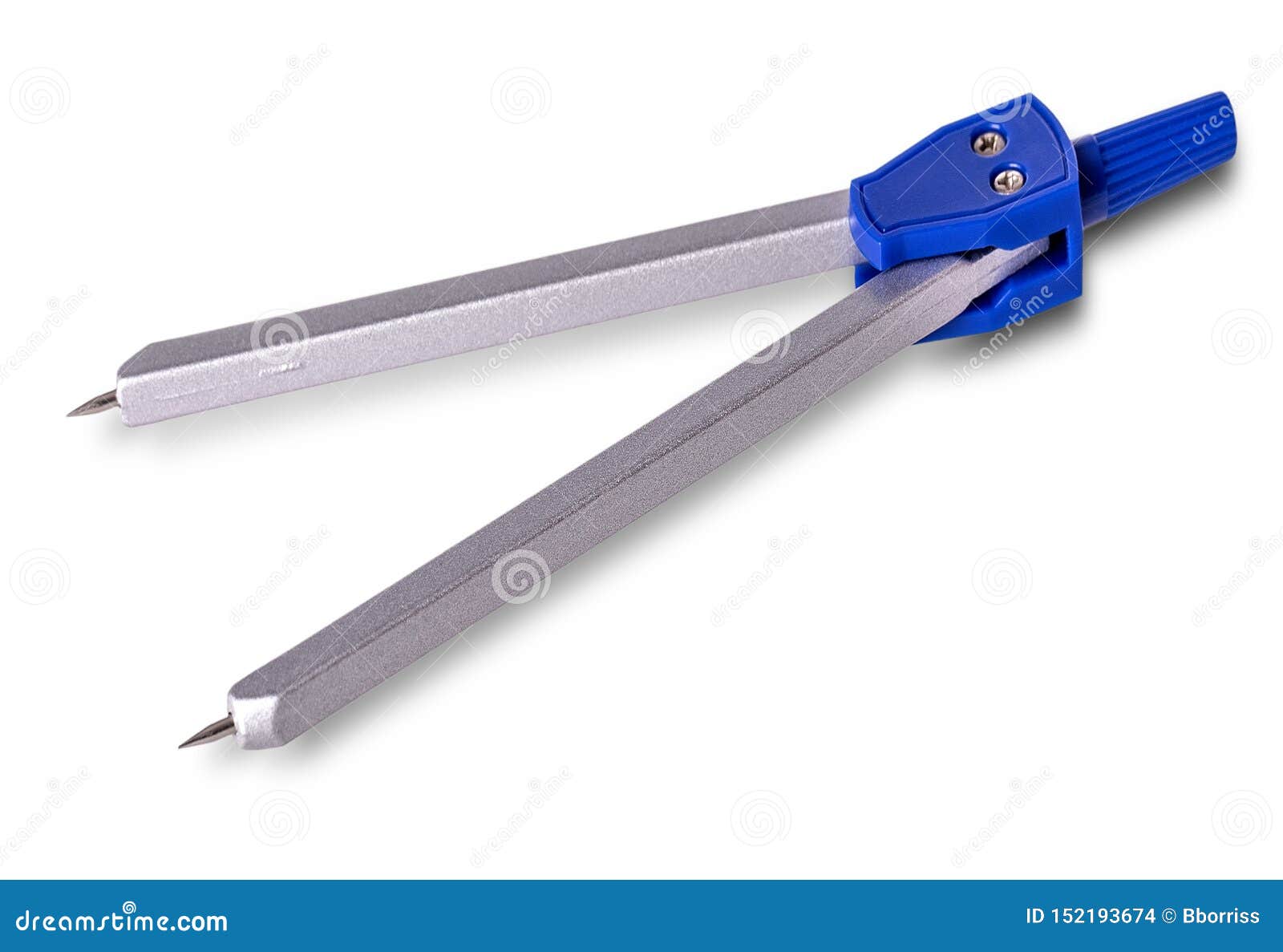 The Metal Compasses for Drawing, Isolated on White Background. Hand ...