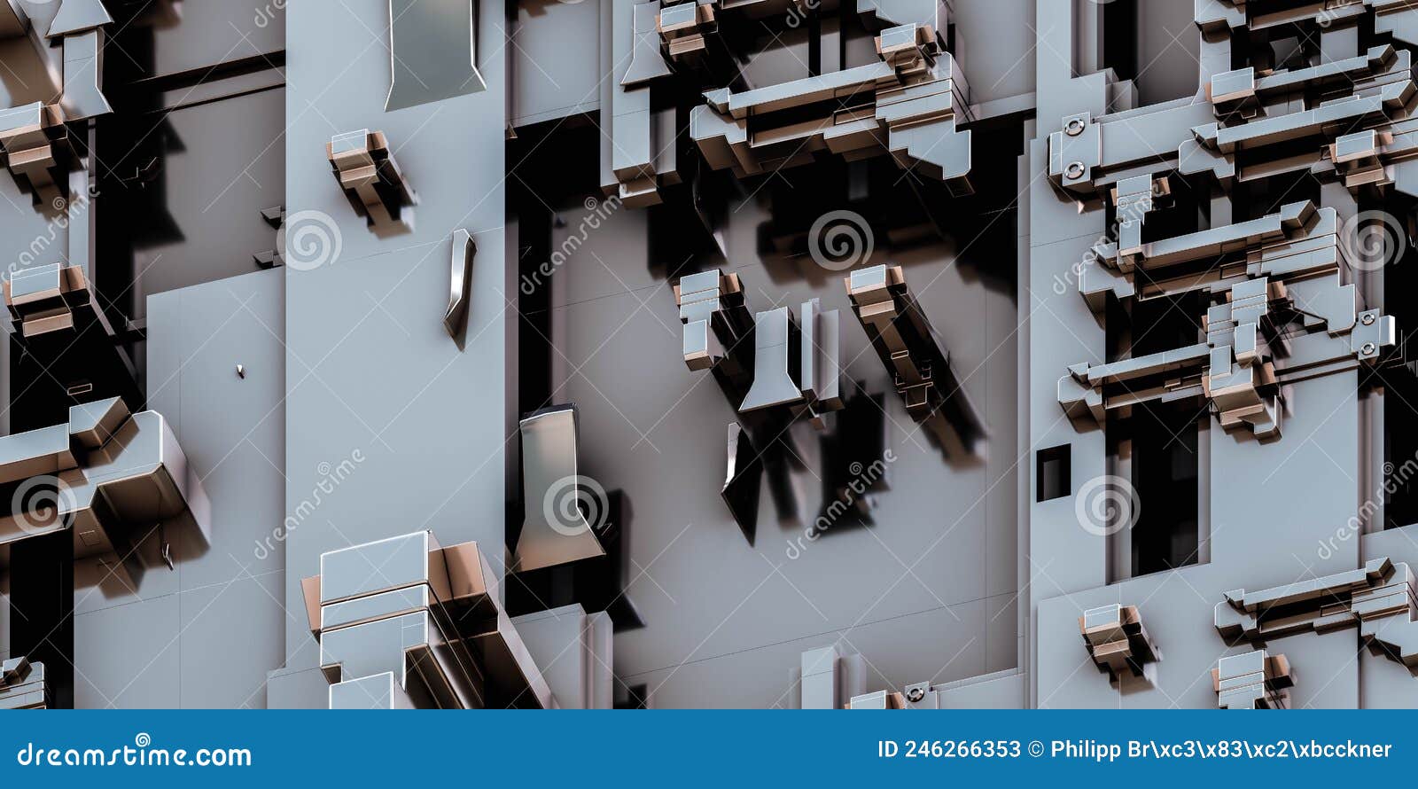 Metal Computer Surface Technology Hardware 3d Render Illustration Stock ...