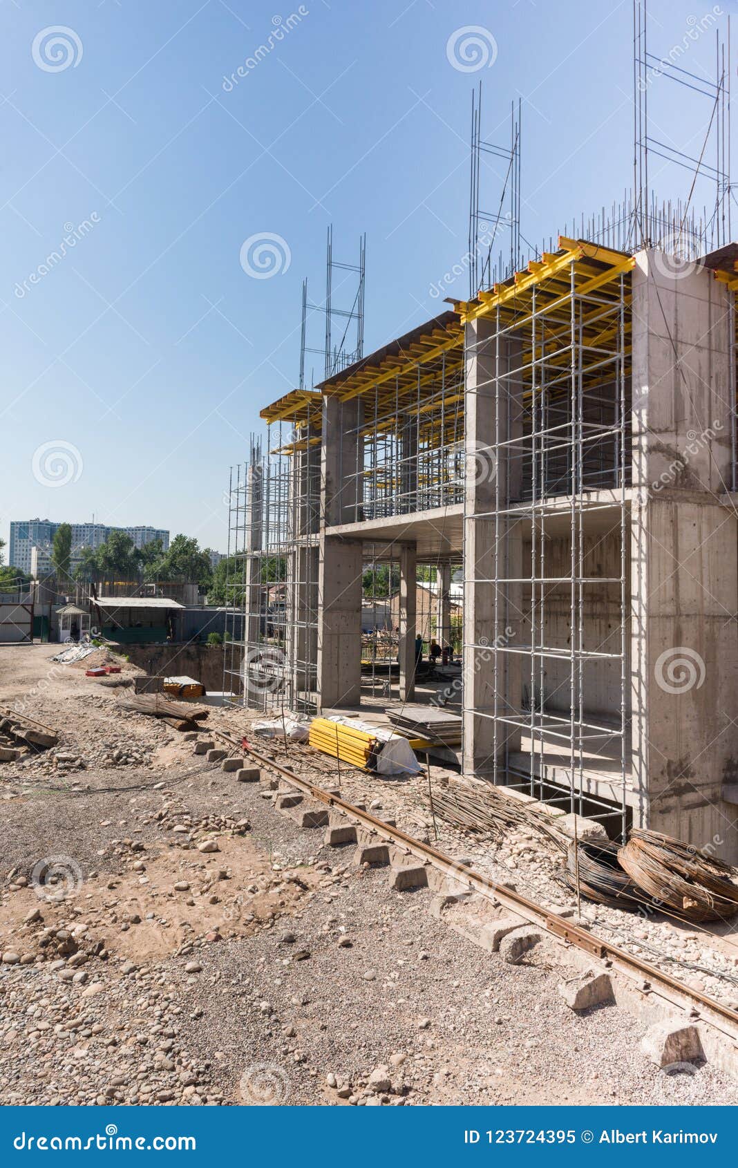 Metal concrete structures stock image. Image of building - 123724395