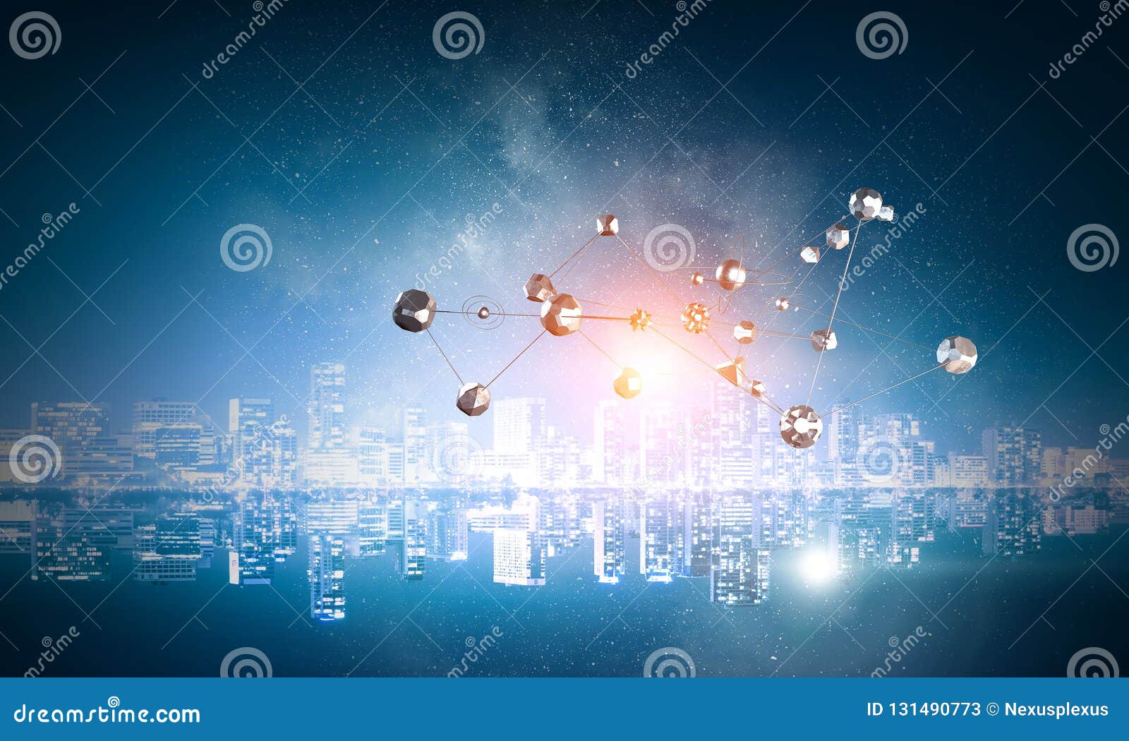 Wireless Interaction and Connection. Mixed Media Stock Illustration ...