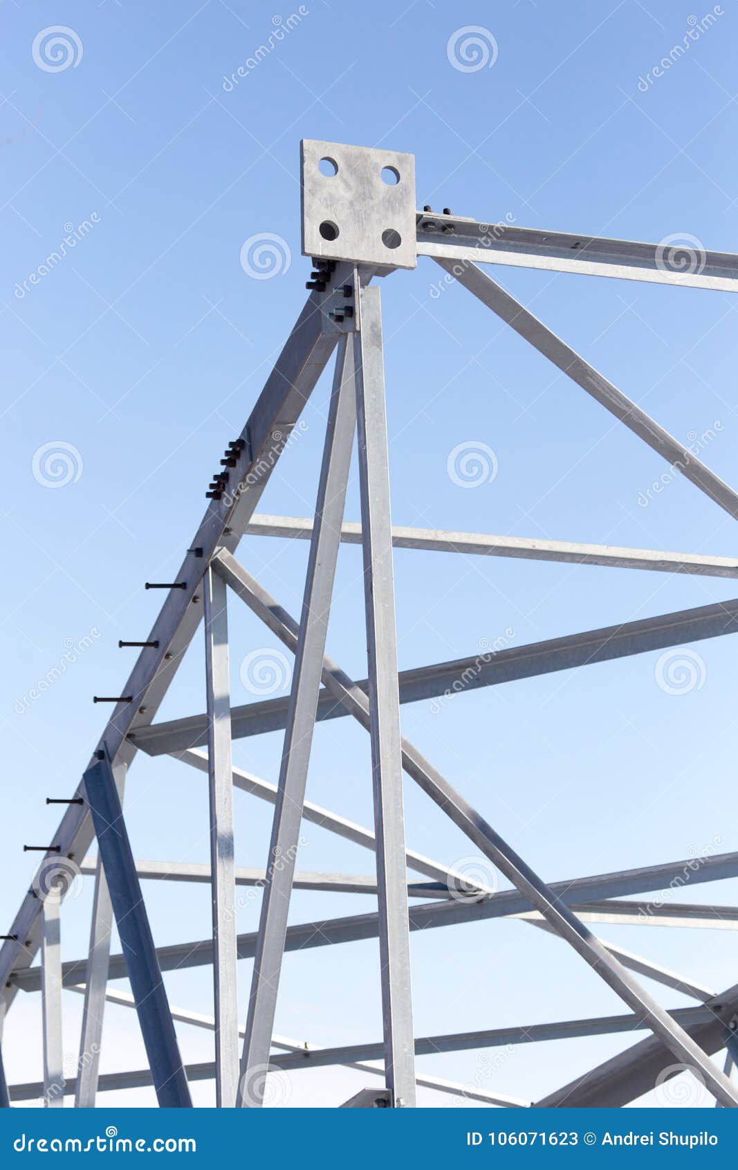 Metal Construction on a Background of Blue Sky Stock Image - Image of ...