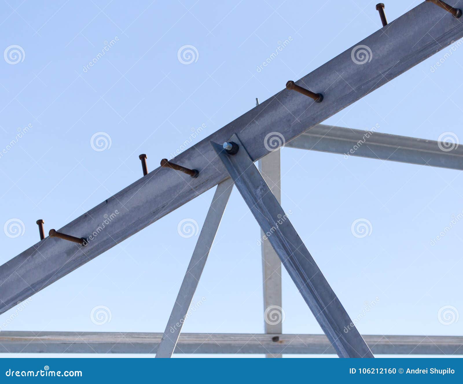 Metal Construction on a Background of Blue Sky Stock Photo - Image of ...